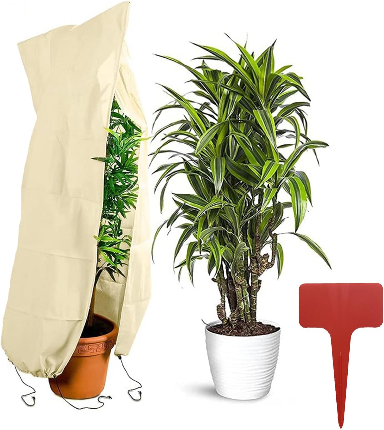ZOCONE Nonwoven Drawstring Plant Covers for Winter, 120 * 180cm Plant ...