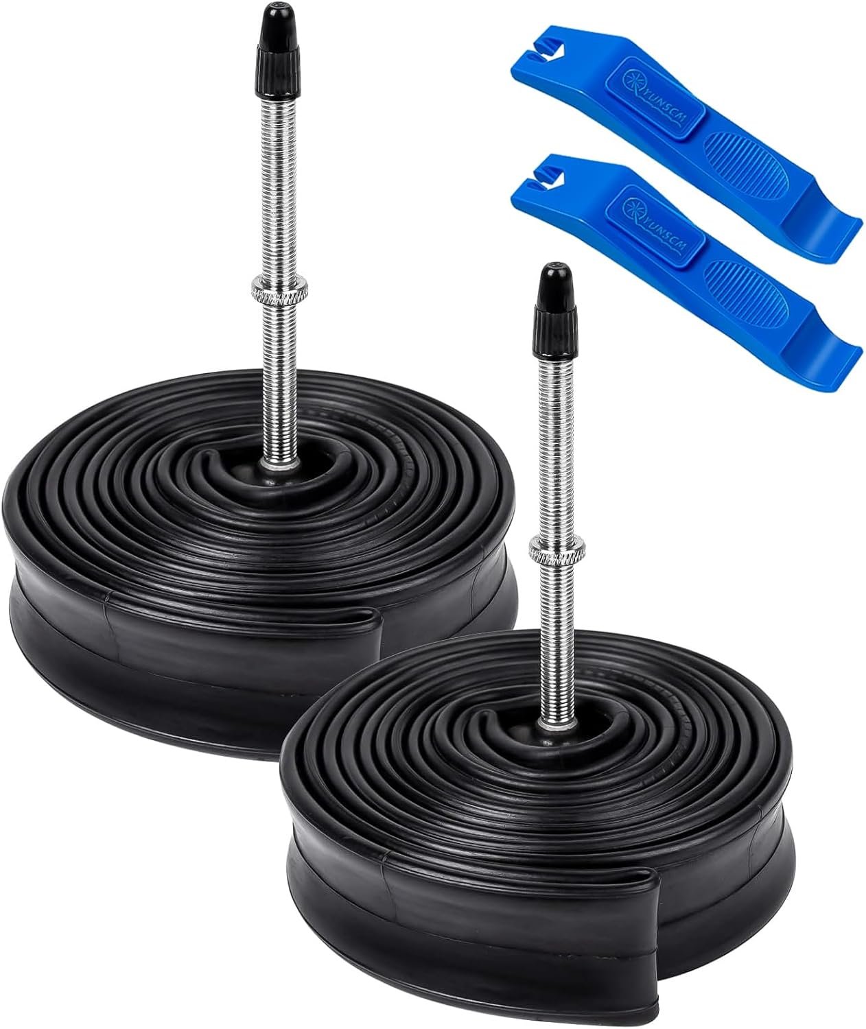 2-Pack 28" 700C Bike Tubes 700x25C/28C/30C/32C FV80mm Long Presta Valve Compatible with 700x25C ...