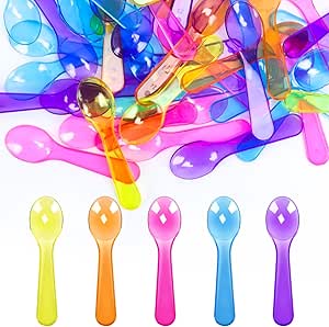 Amazon.com: CZWESTC 200 Pcs Colored Taster Spoons, Plastic Mini Multi ...