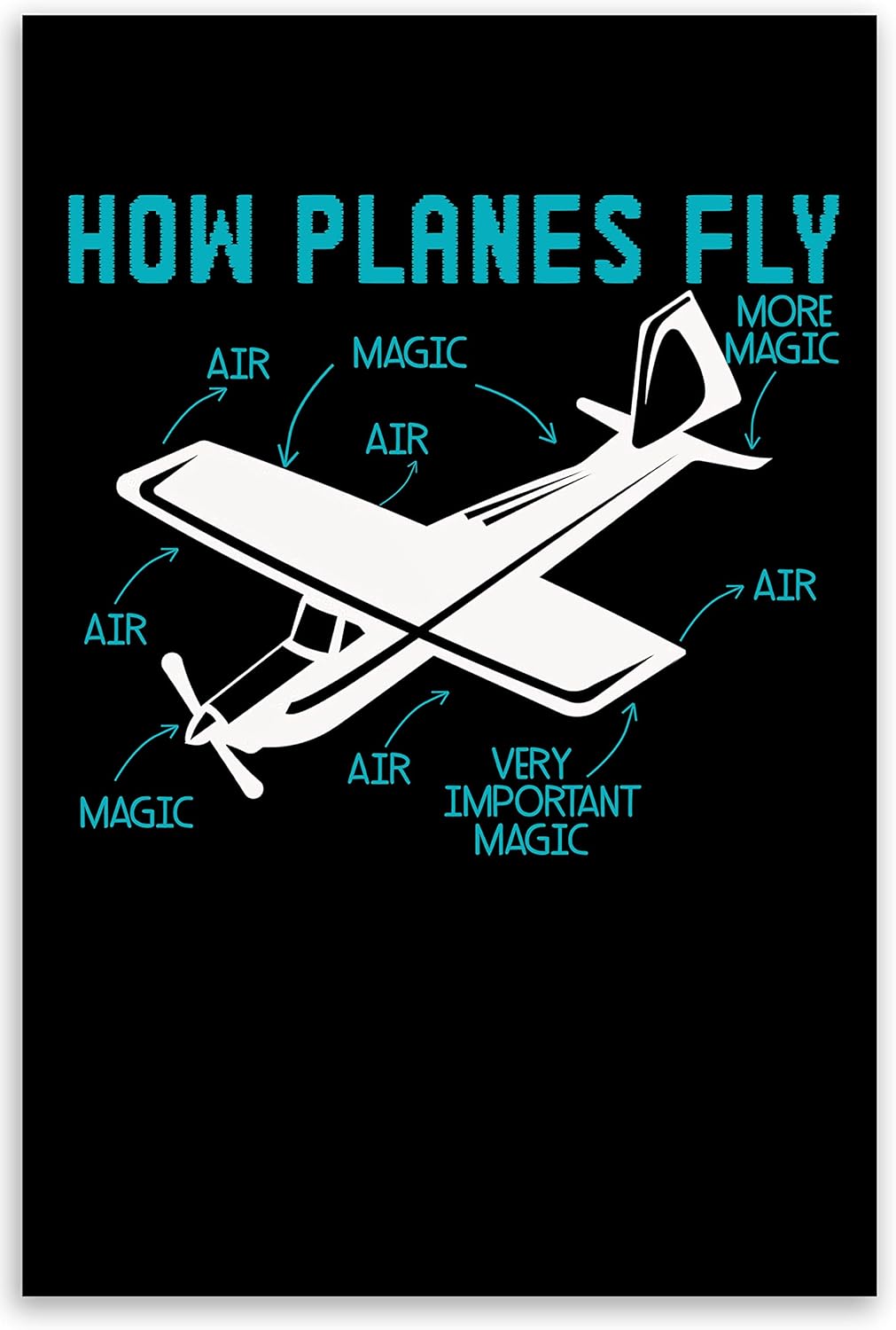 Amazon.com: Pilot Wall Poster How Planes Fly Funny Aviation RC Plane ...