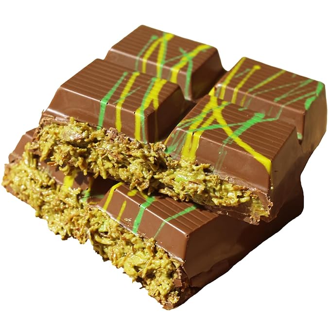 Amazon.com : Dubai Milk Chocolate Pistachio Kunafa Bar – 7 oz | Crispy Knafeh Dessert with ...