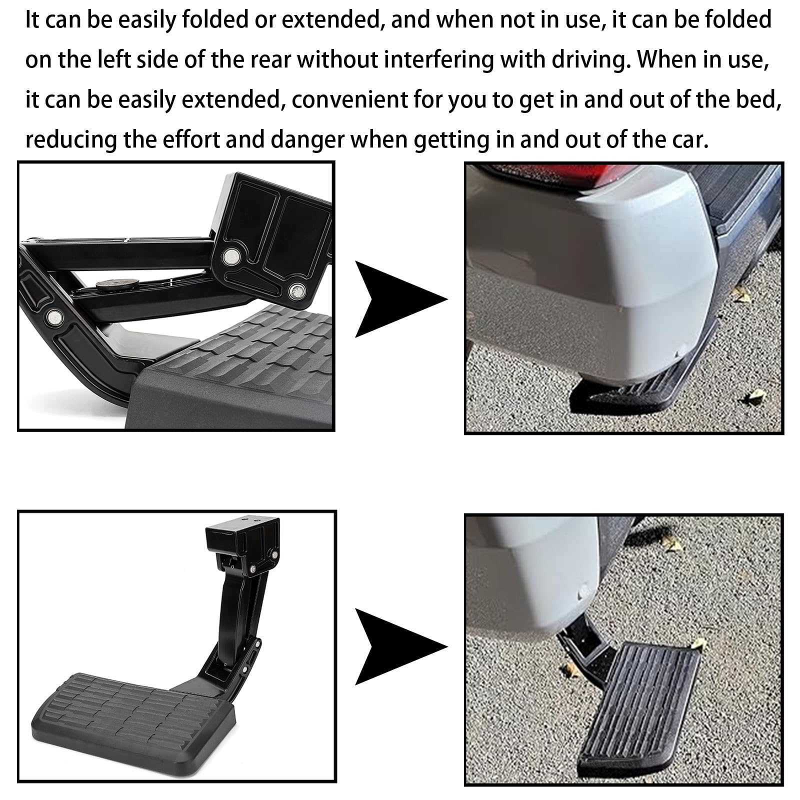 WEILEITE Rear Bedstep Retractable Bumper Truck Tailgate Step Compatible ...