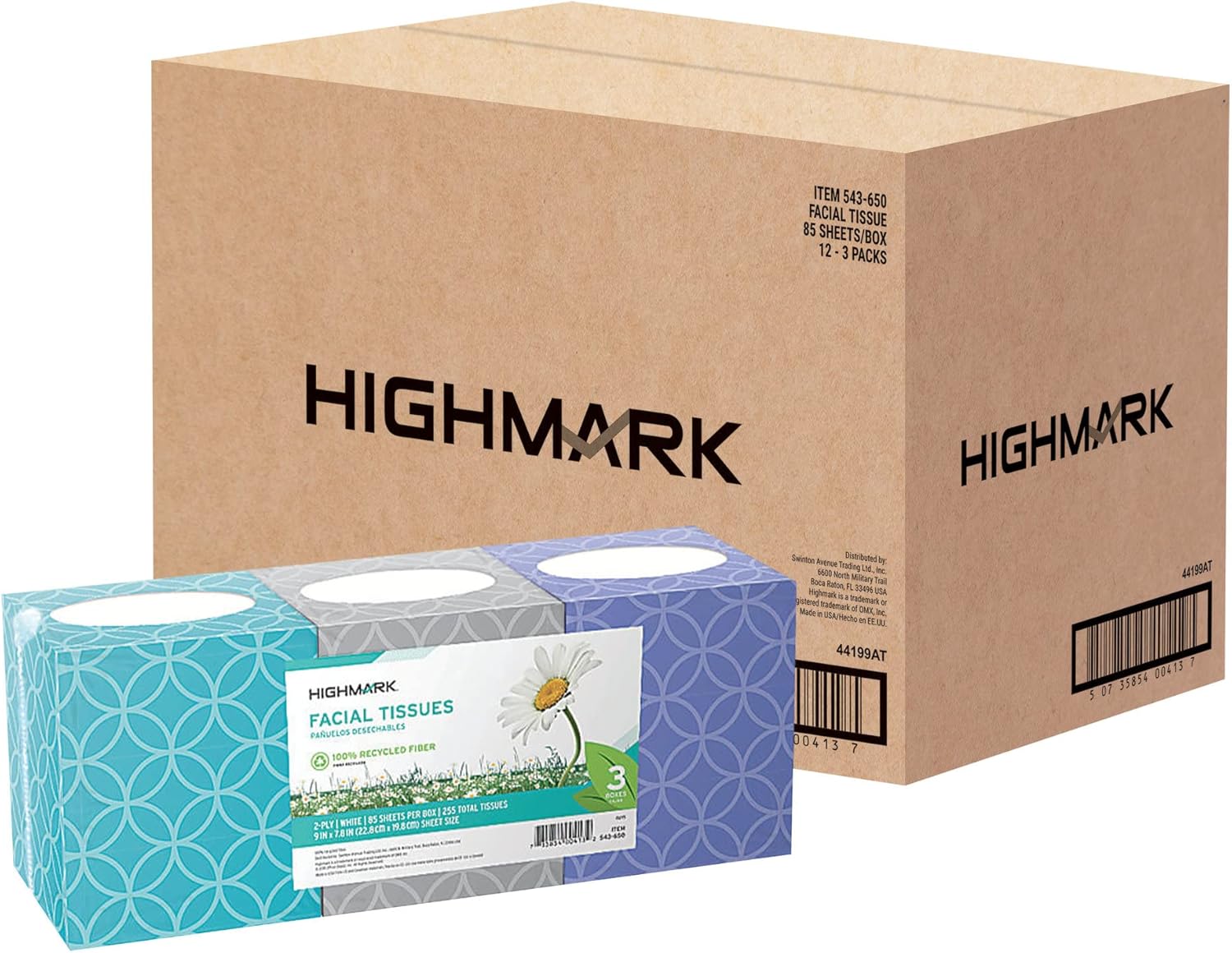 Amazon.com : Highmark® 2-Ply Facial Tissue, 85 Tissues Per Box, 12 ...