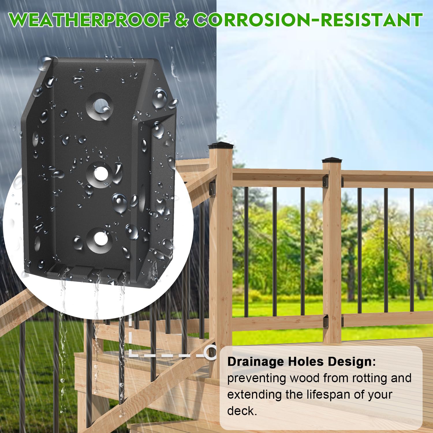 Snapklik.com : Toscoco 30 Pcs Aluminum Deck Railing Bracket Connectors ...