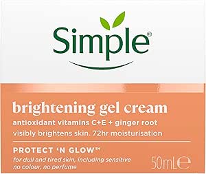 Simple Protect 'N' Glow Brightening Gel Face Cream Facial Moisturiser ...