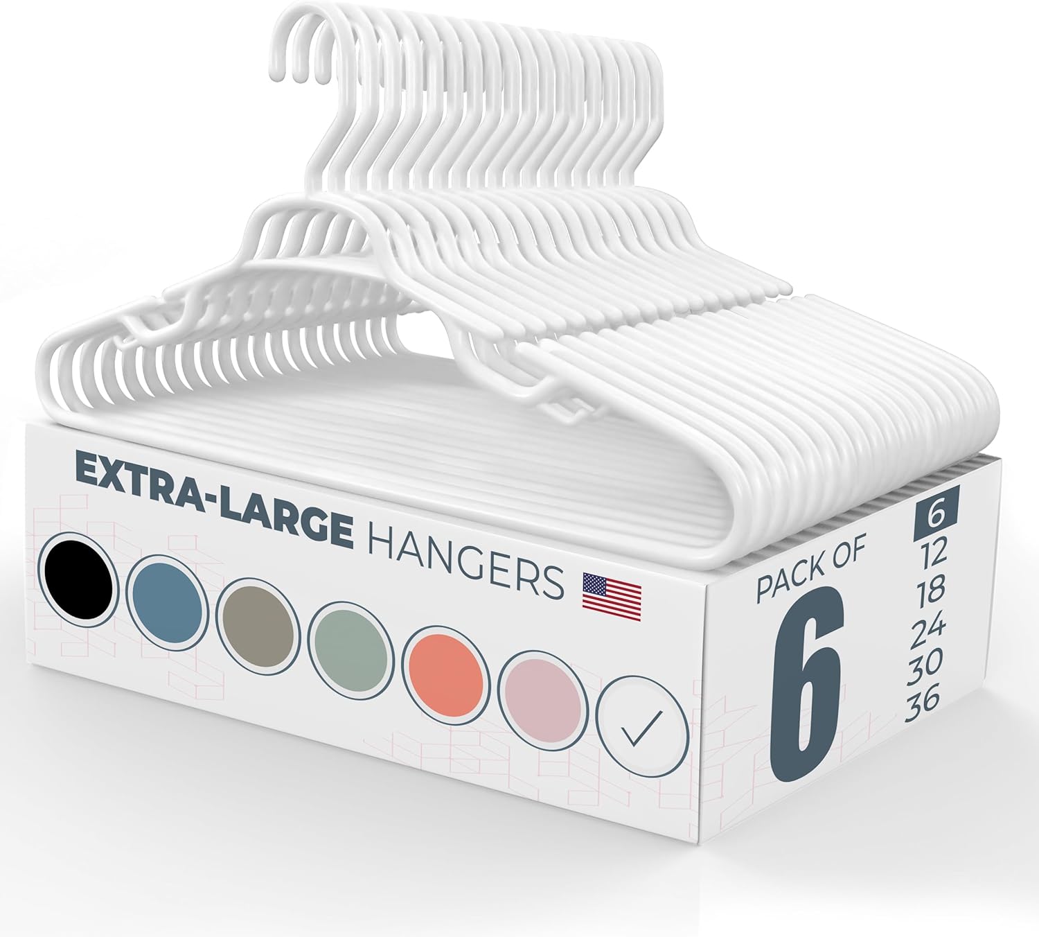 Amazon.com: Neaties 19" Extra Large and Tough Plastic Coat Hangers Made ...