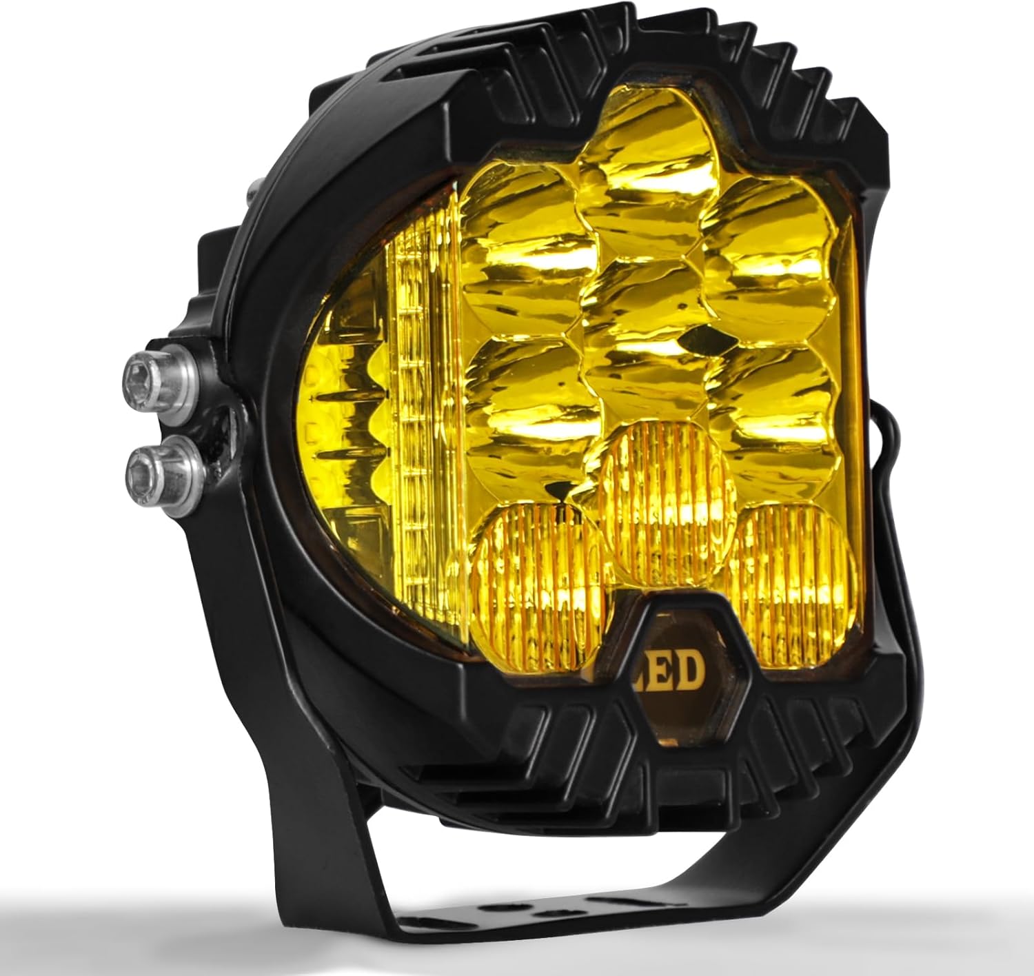 Amazon.com: VI9000 LED Pod Lights 5 Inch Round Amber Yellow DRL ...