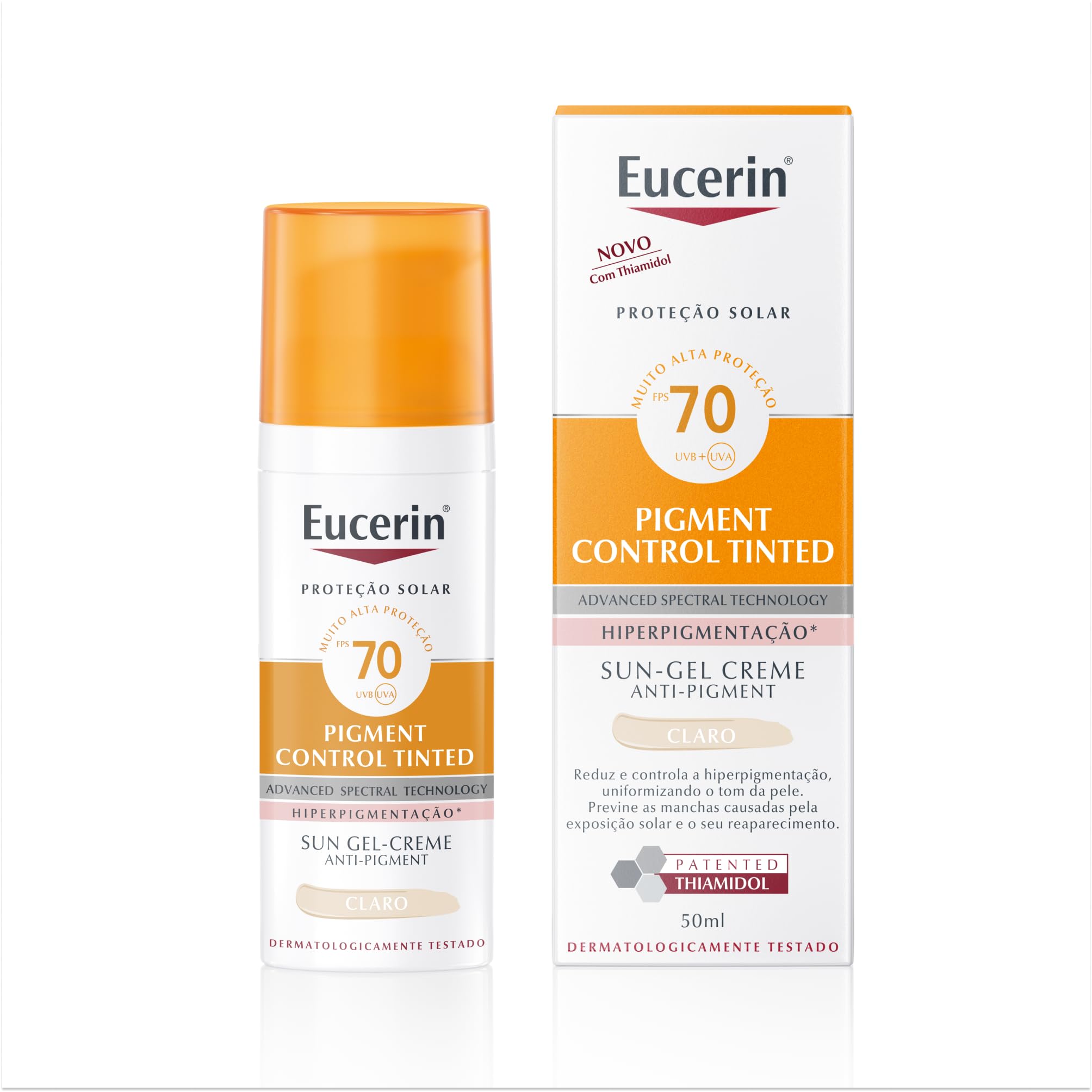 Eucerin Protetor Solar Facial Pigment Control Tinted com Cor FPS70 50g ...