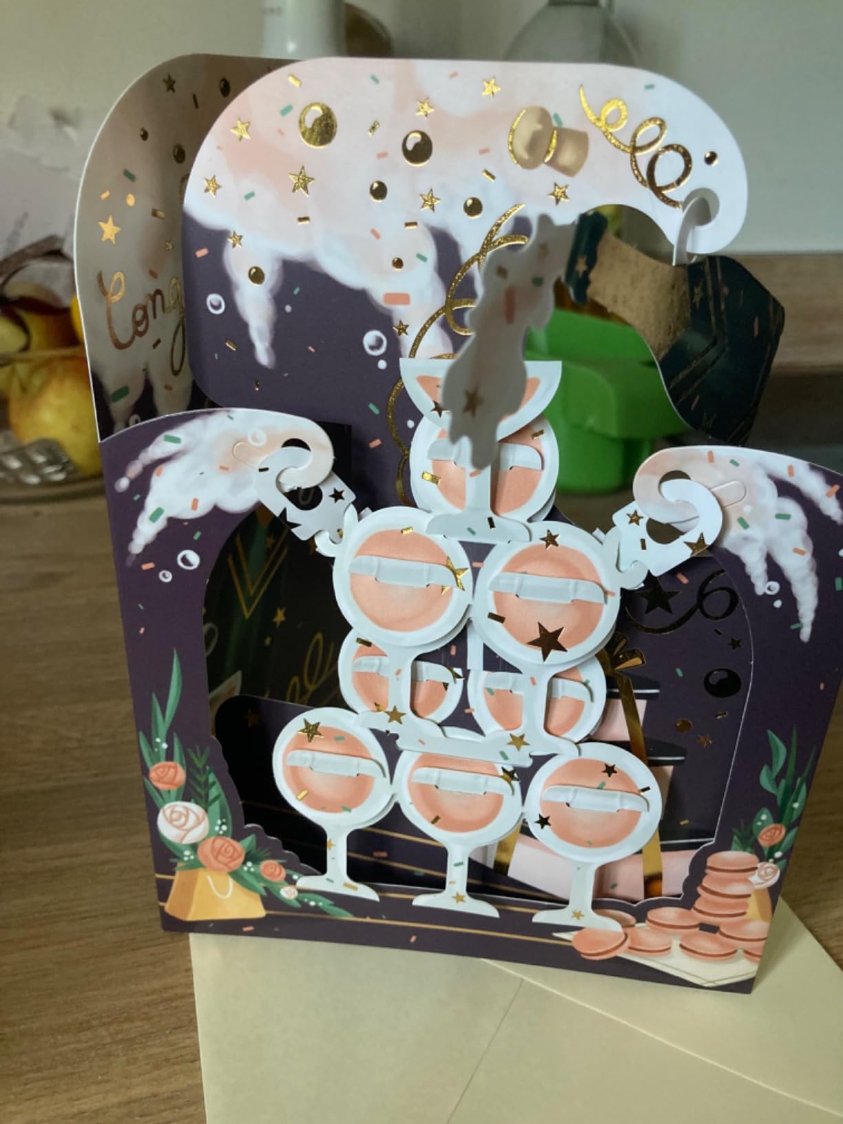 SANTORO Swing Card, 3D Pop Up Greeting Card - Congratulations - For Her ...