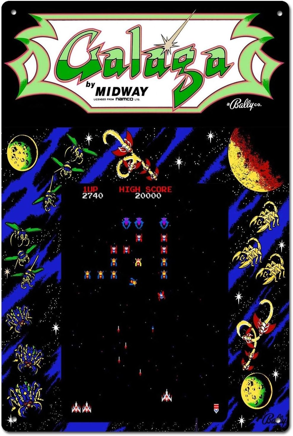 Amazon.com : Vintage Arcade Games Galaga Tin Sign Metal Sign Metal ...