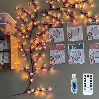 Amazon.com: Led Tree Branch Lights for Wall, Cherry Blossom Lights Vine Lights with Remote and 8 ...
