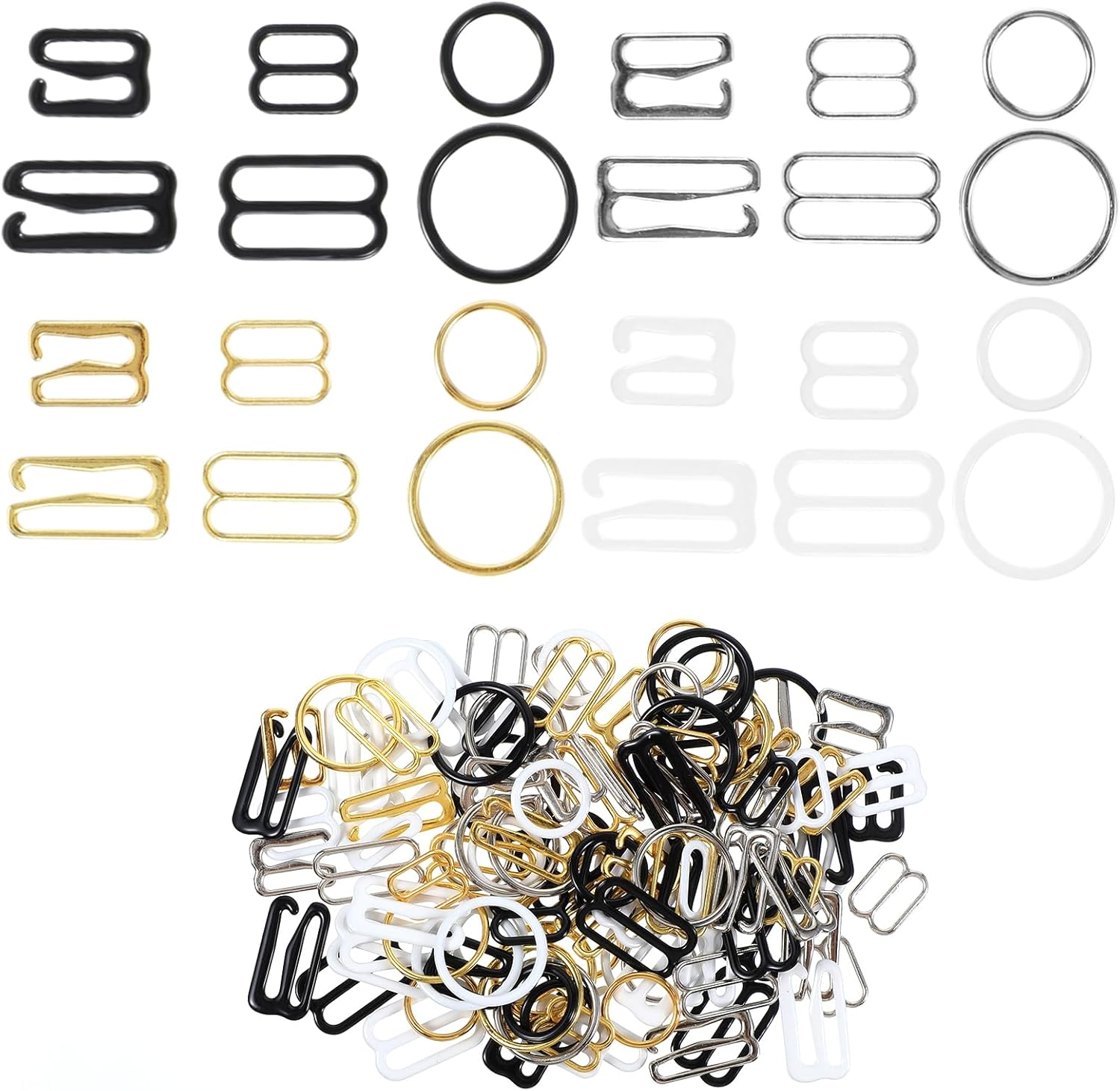 Amazon.com: 120pcs Bra Strap Hooks Bra Hooks Replacement for Sewing ...