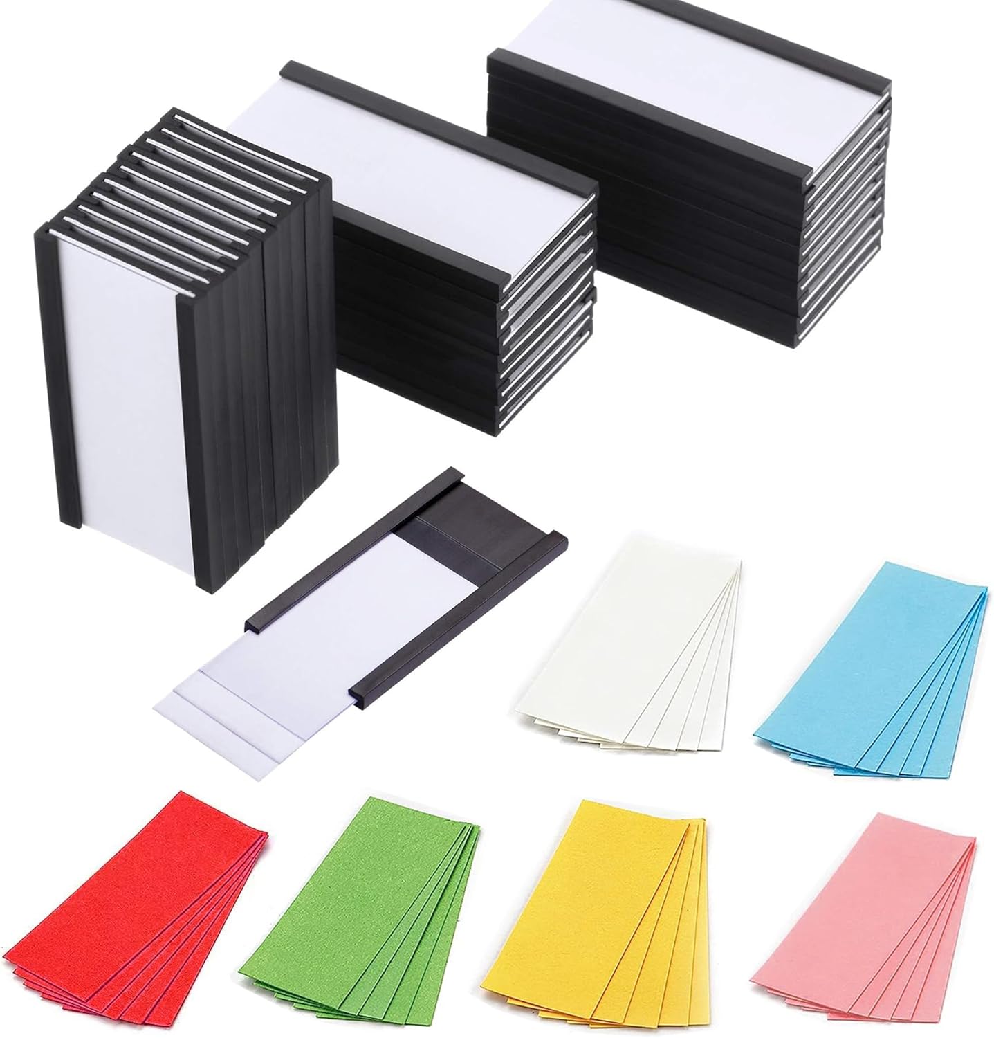 Amazon.com : 50 Pack "C" Channel Magnetic Label Holders 1x2 with 100 ...