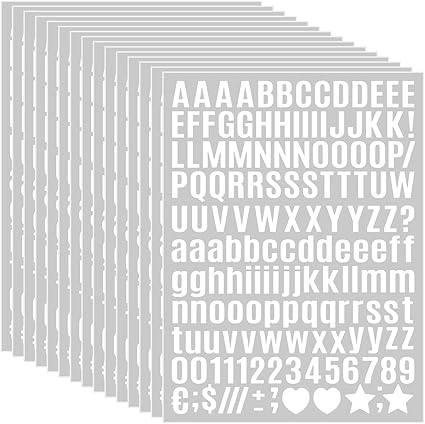 Amazon.com: 15 Sheet Small Letter Stickers - 1/2 Inch White Vinyl Self ...
