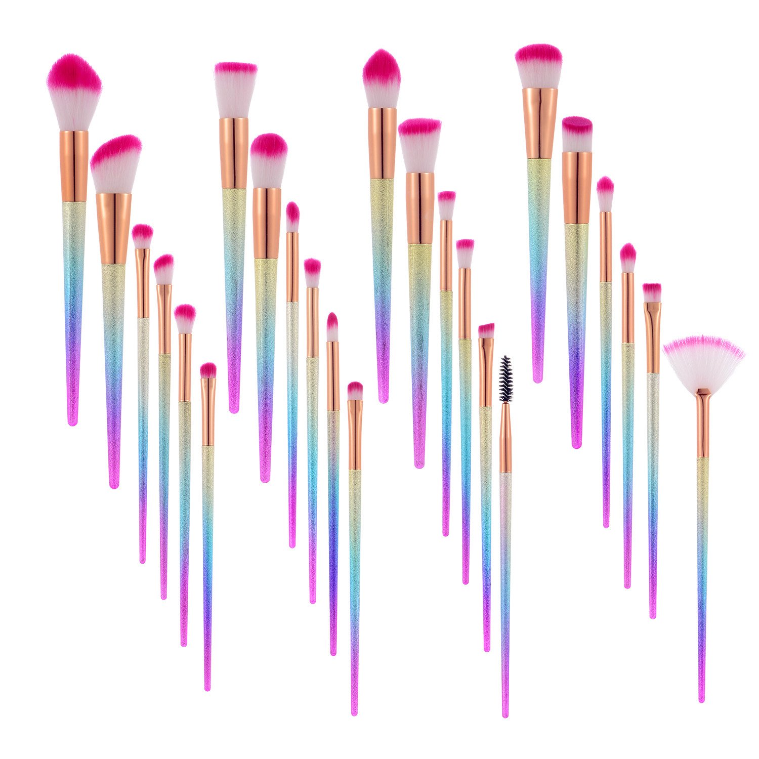 Amazon.com: Makeup Brushes Set Colorful 24Pcs Fantasy Set Professional ...