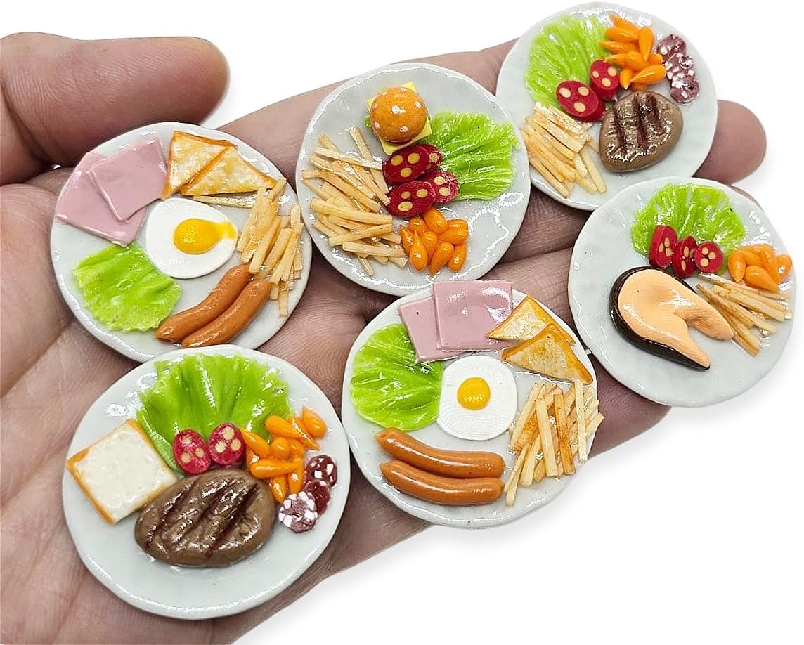 Amazon.com: WitnyStore Tiny Set of 6 Pieces American Breakfast ...