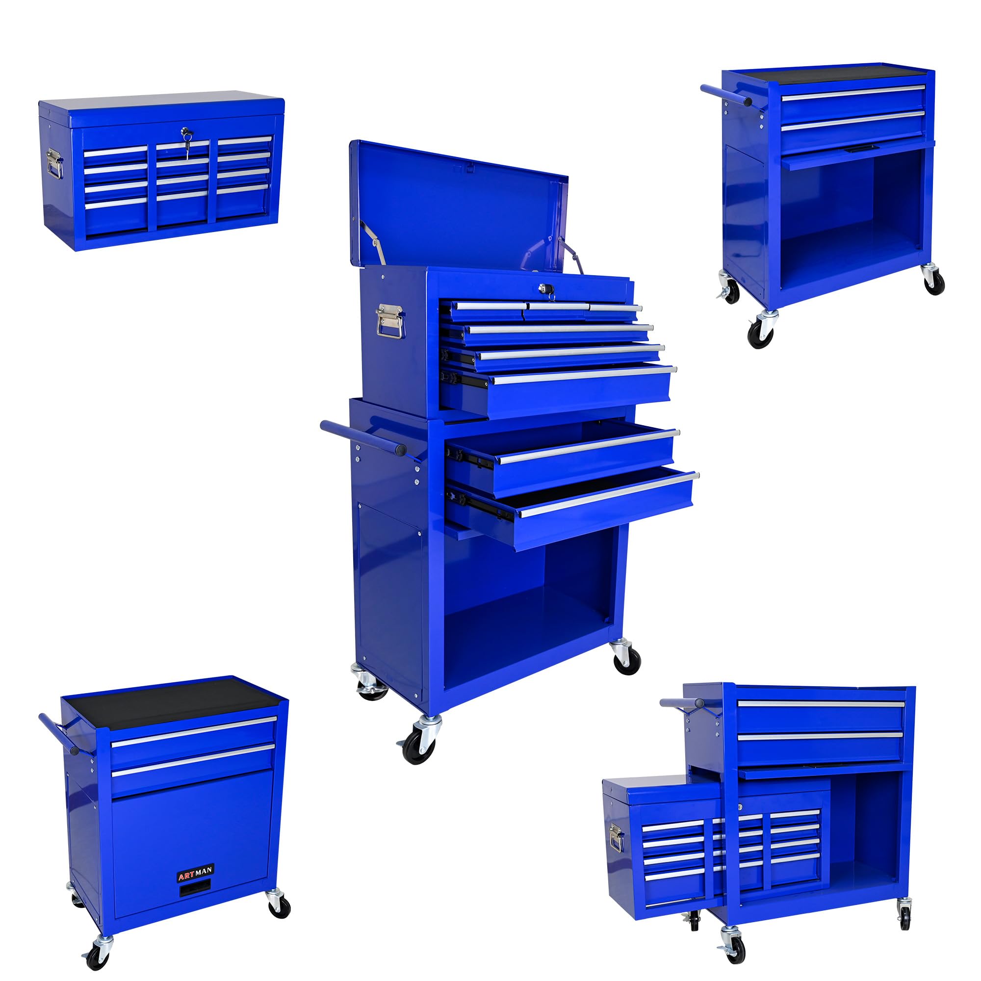 Amazon.com: Tool Chest, 8-Drawer Rolling Tool Storage Cabinet with ...