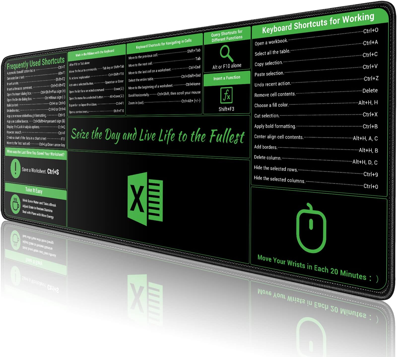 Amazon.com: FZGuides Large Excel Shortcut Mouse Pad with Guide ...