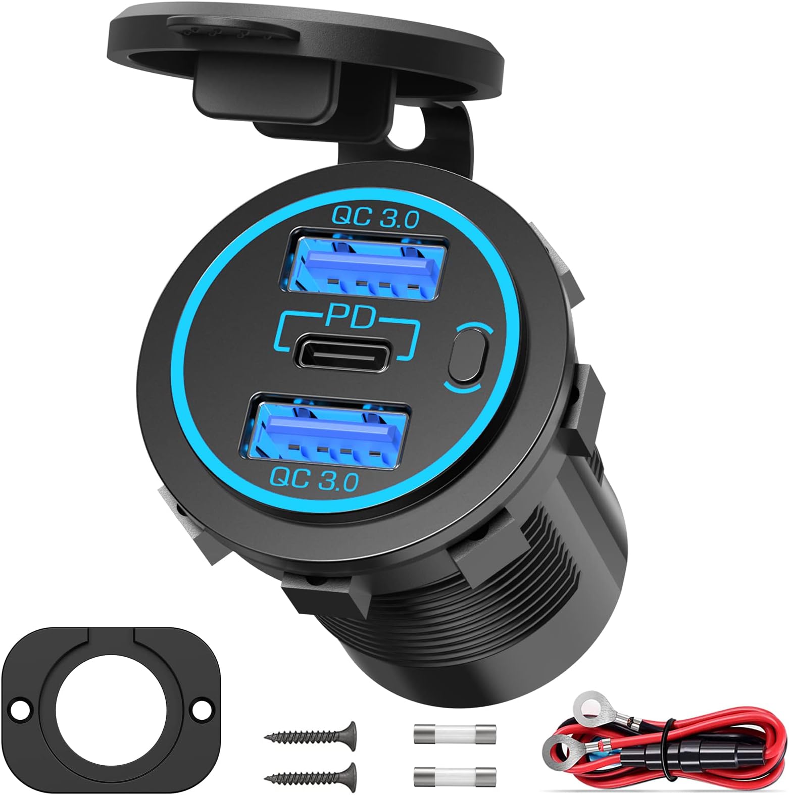 Amazon.com: 12V USB Outlet Wire USB Charger Multi Port, Dual PD3.0 USB ...