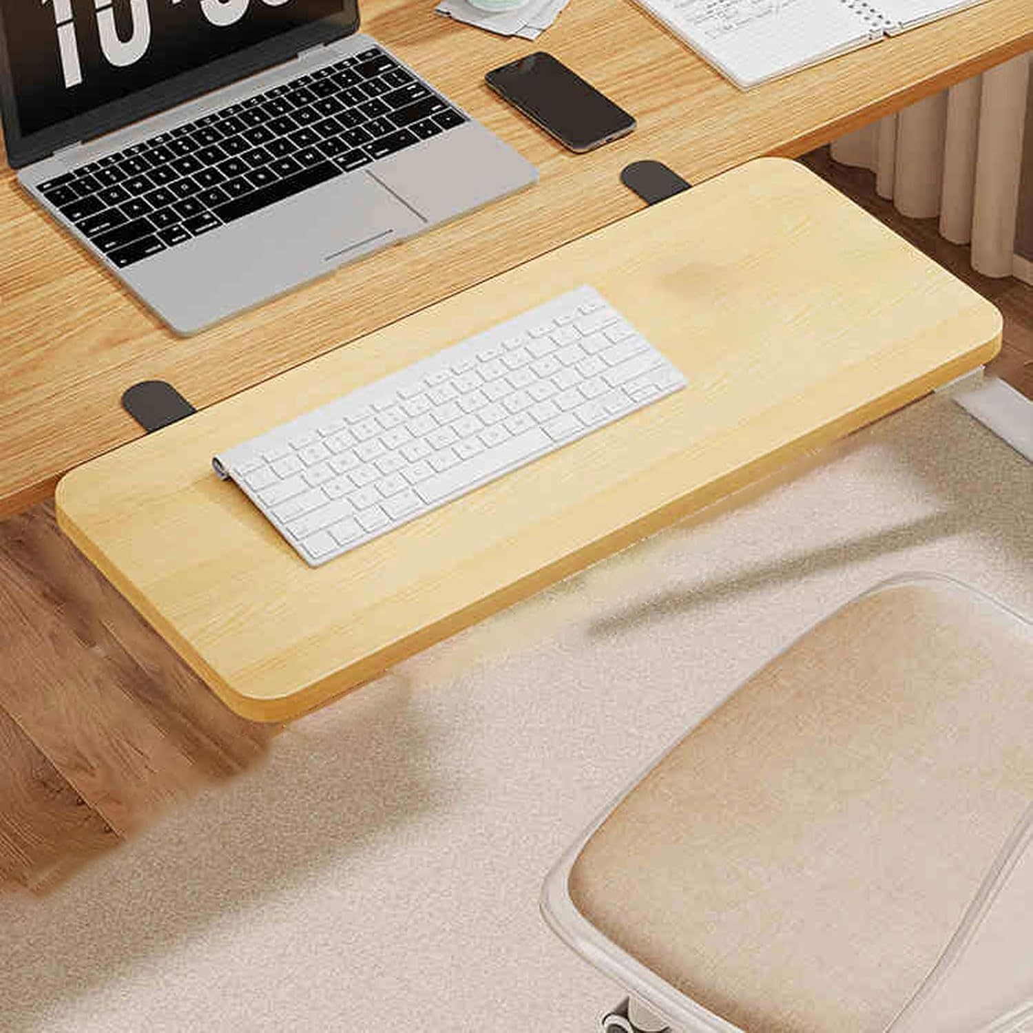 Foldable Desk Extender Ergonomic Extension Side Table with Tray Space ...