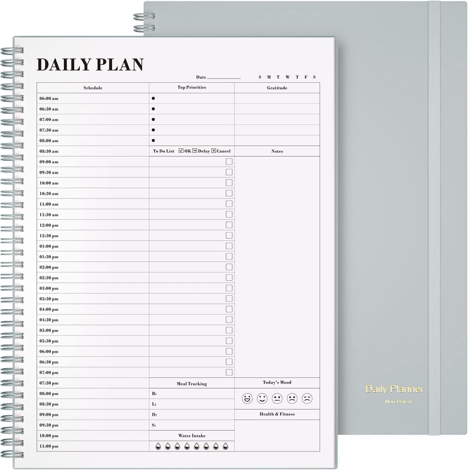 2 Pack to Do List Notebook - Daily Planner Pad, Time Management Planner ...