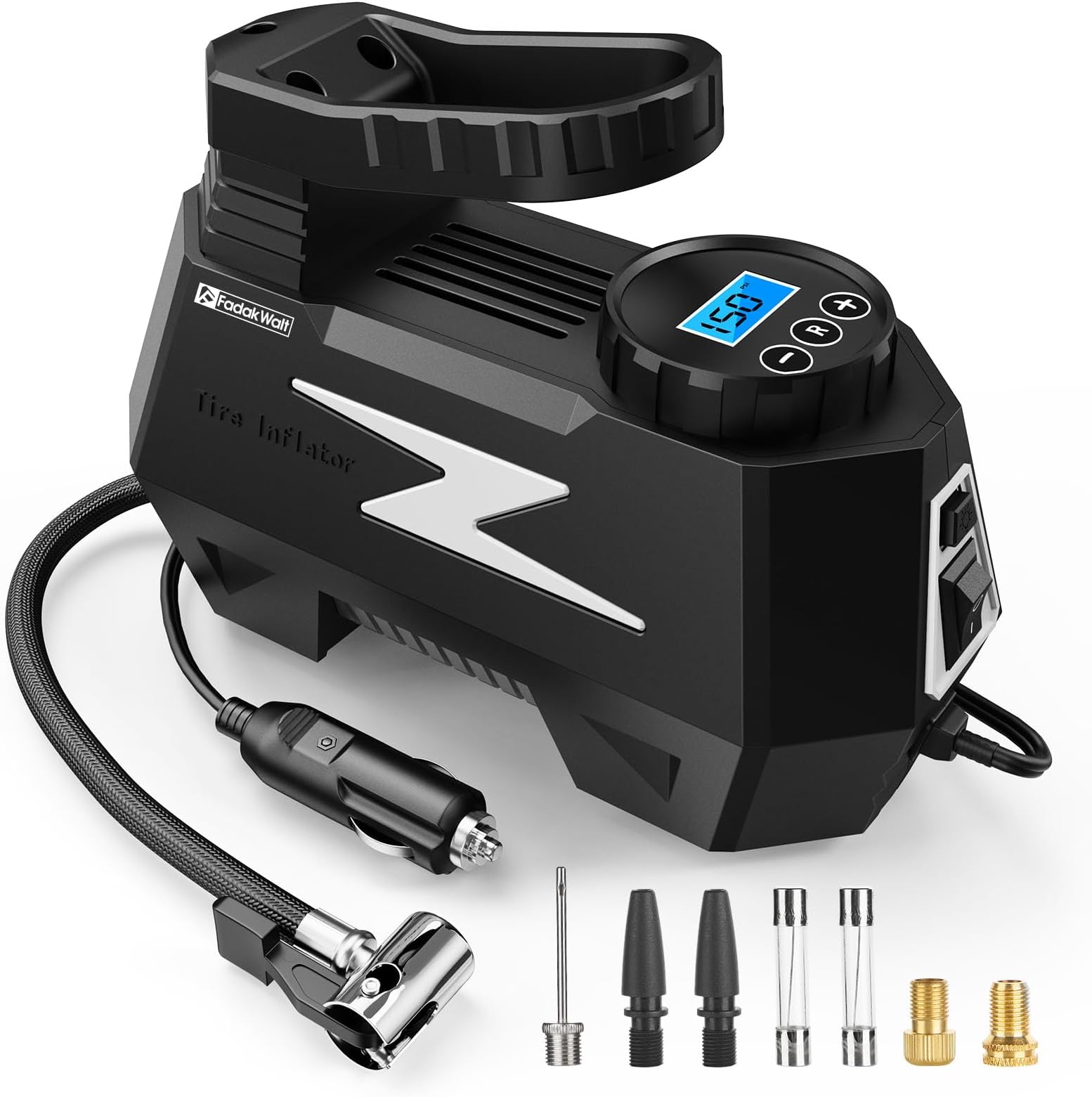 Amazon.com: YAKEFLY Tire Inflator Portable Air Compressor,12V DC Car ...