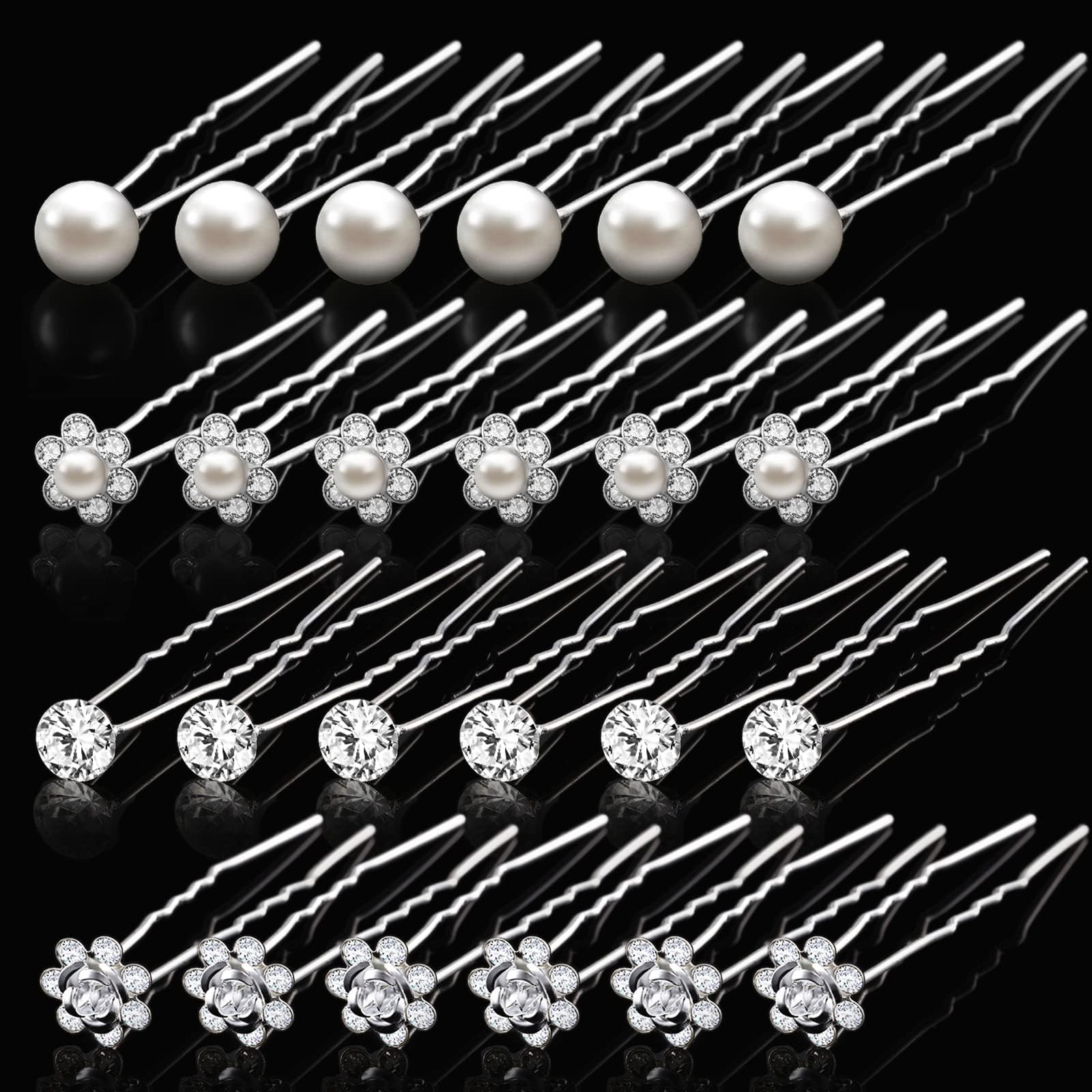 Amazon.com : 40 Packs Pearl Hair Pins Bridal Wedding Pearl Hair ...