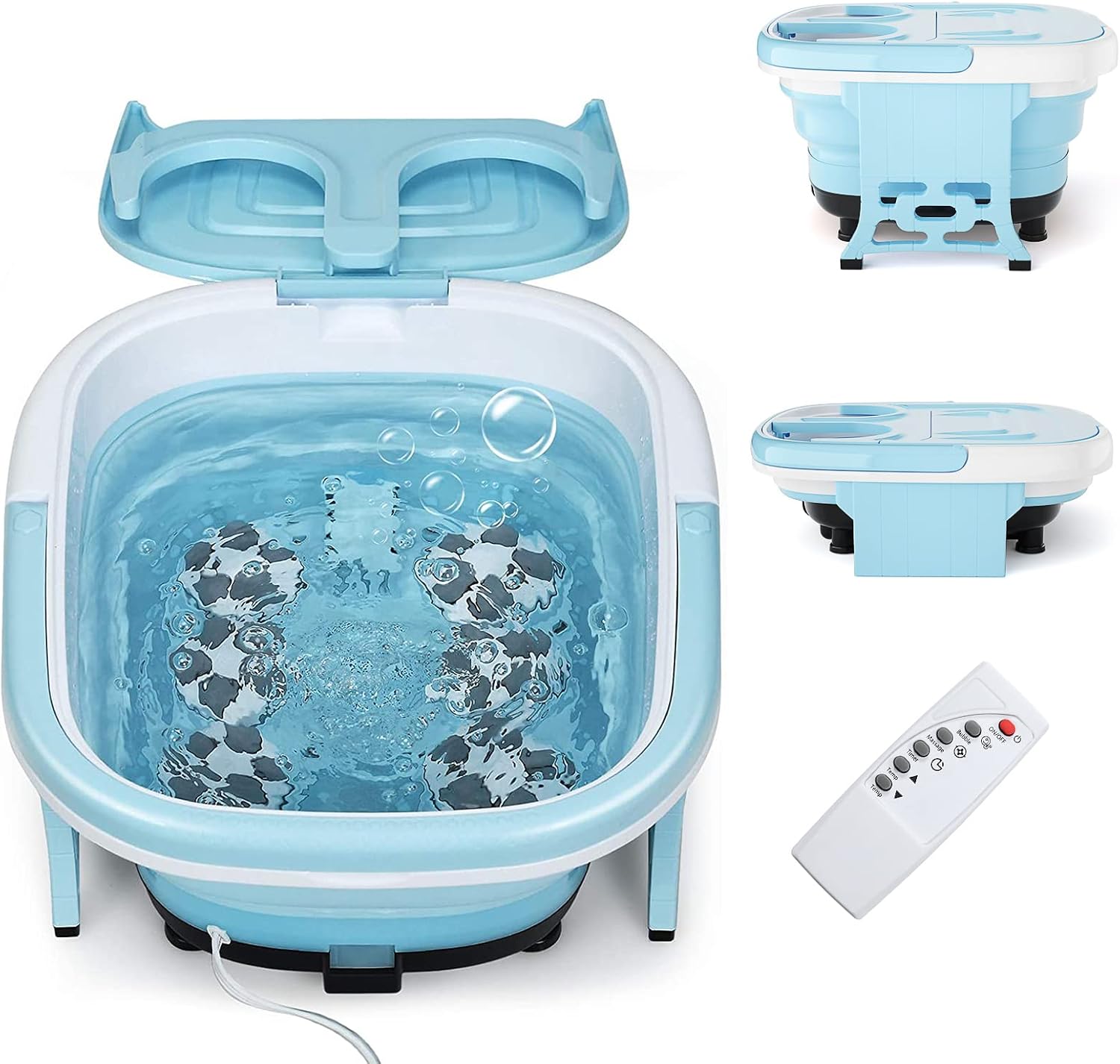 RELAX4LIFE Bain de Pieds Électrique Pliable 450W avec Massage ...