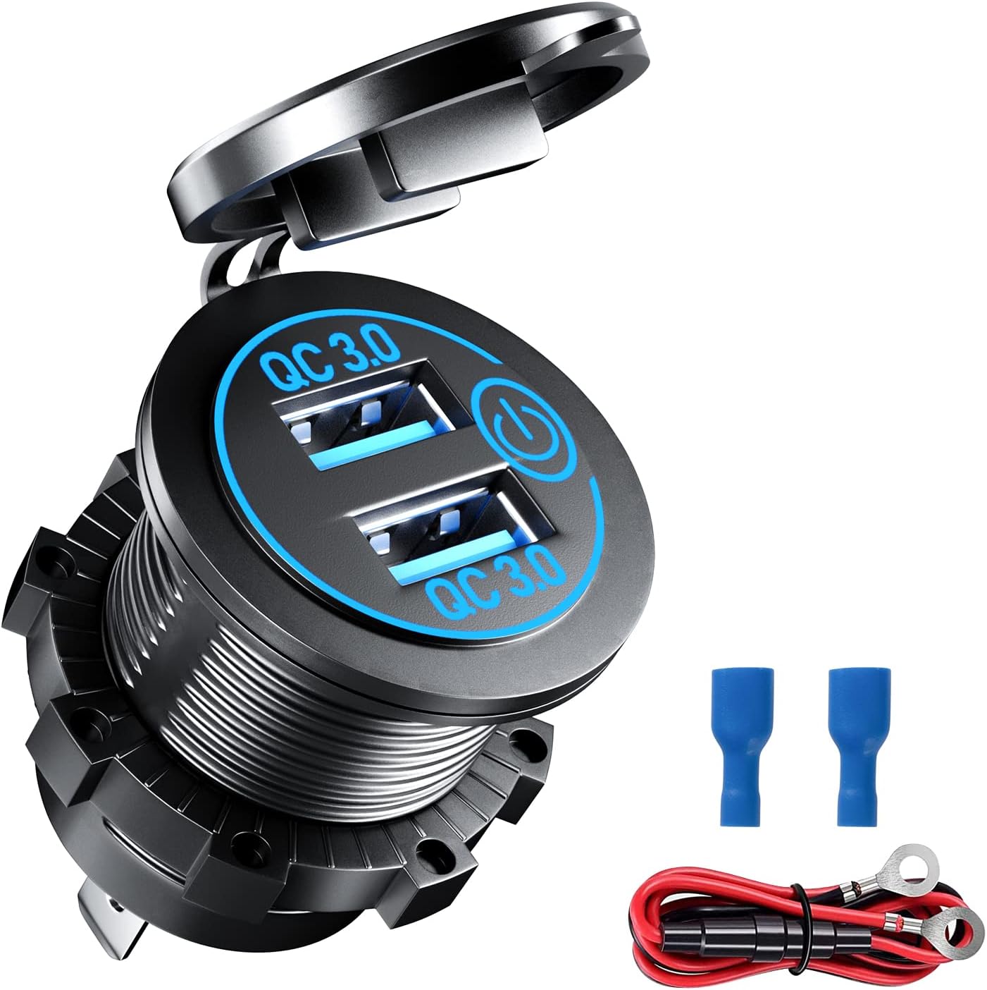 D74CS Motorrad Dual USB Steckdose Ladegerät Buchse KFZ Einbau mit Touch ...