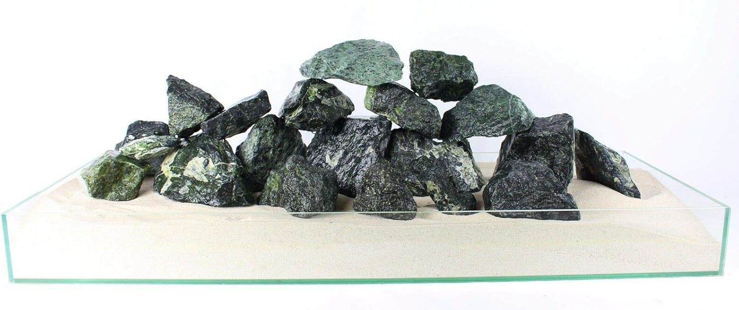 Aquarium Decoration Rock Fish Tank Natural Stone GREEN ANGEL 1kg Set ...