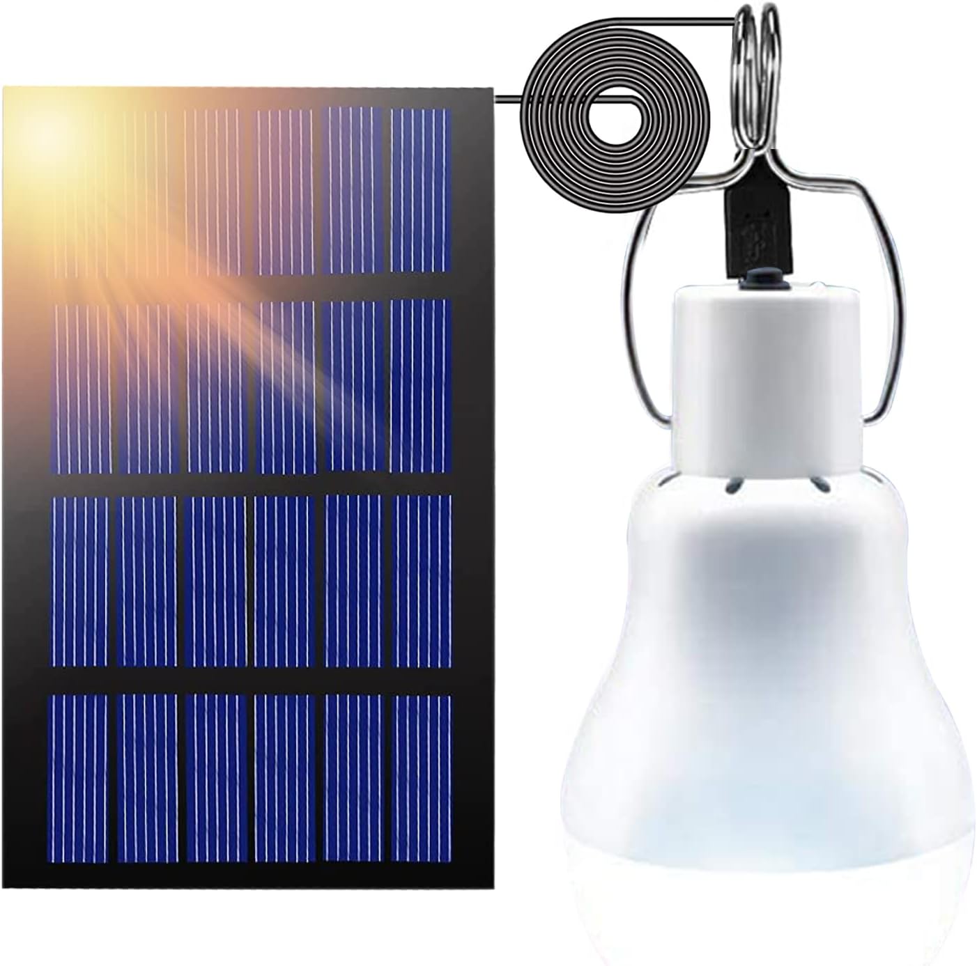 Solar Glühbirne, Tragbare Solarlampe LED Licht mit Solar Panel ...