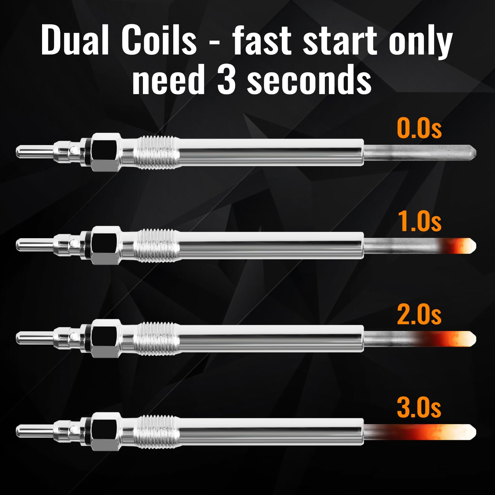 Snapklik.com : Ensun 0250202045 5 Pcs Diesel Glow Plugs - Dual Coils ...