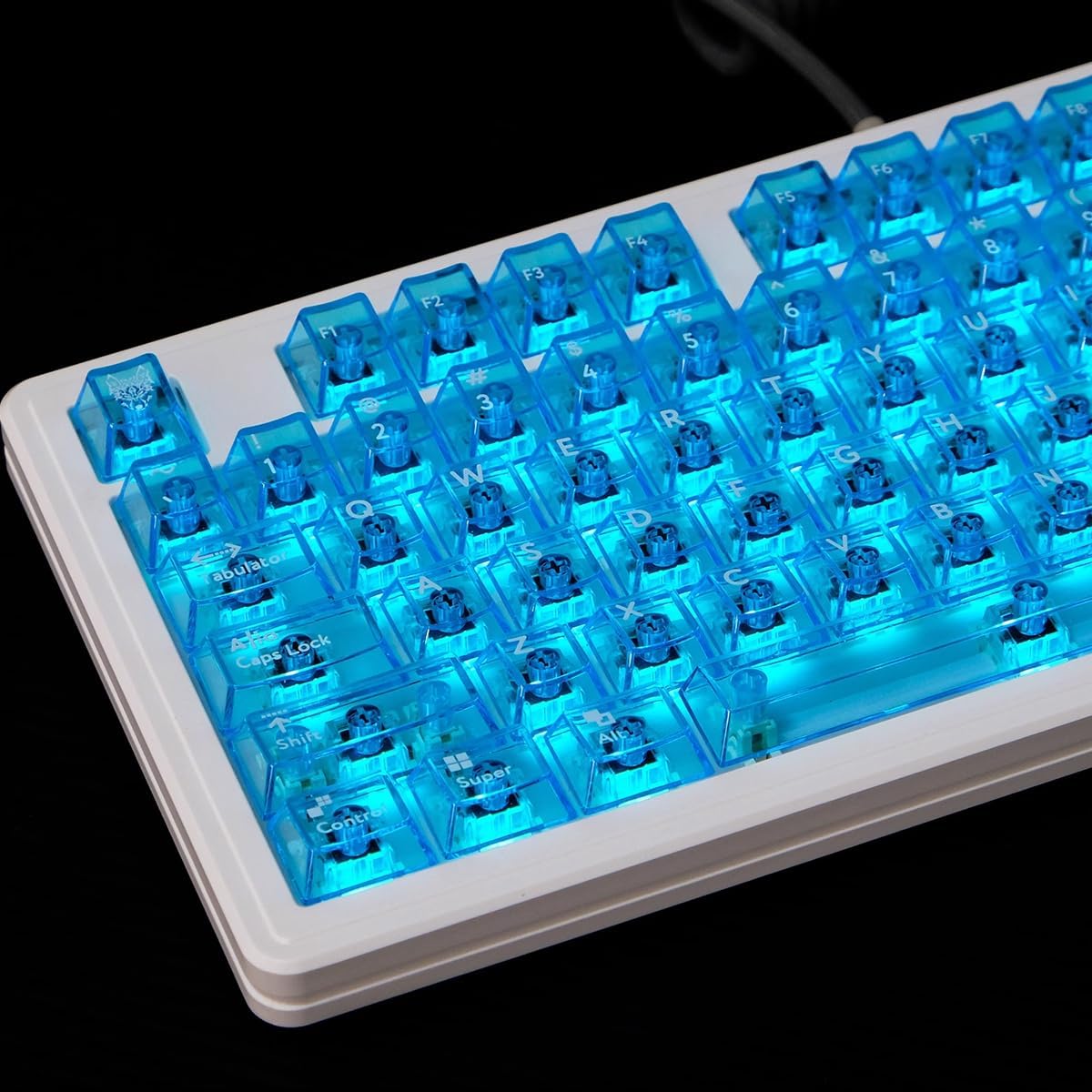 Amazon.com: mintcaps Crystal Clear Keyboard Keycaps Transparent PC ...