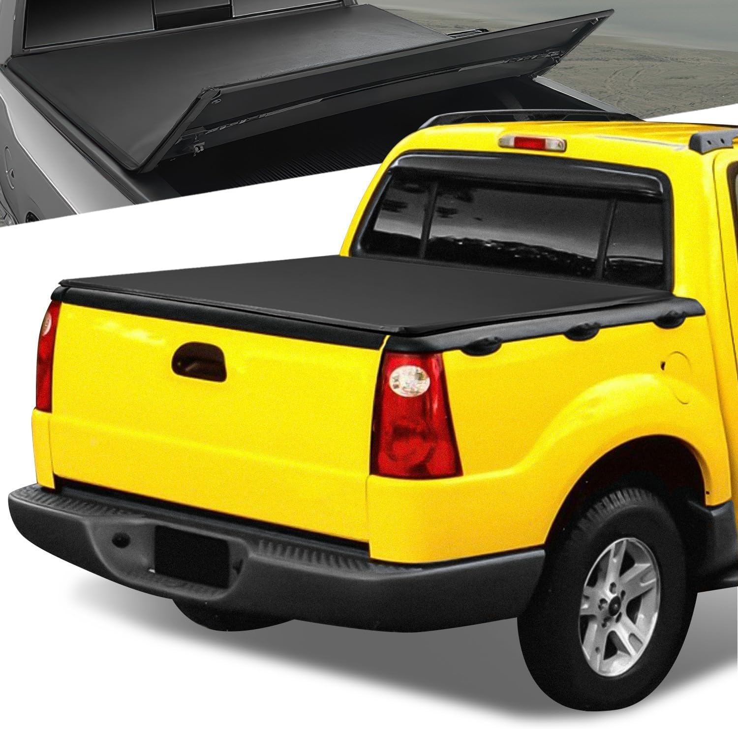Amazon.com: CAAP DRIVEN Pickup Truck Tri-Fold Soft Folding Tonneau ...