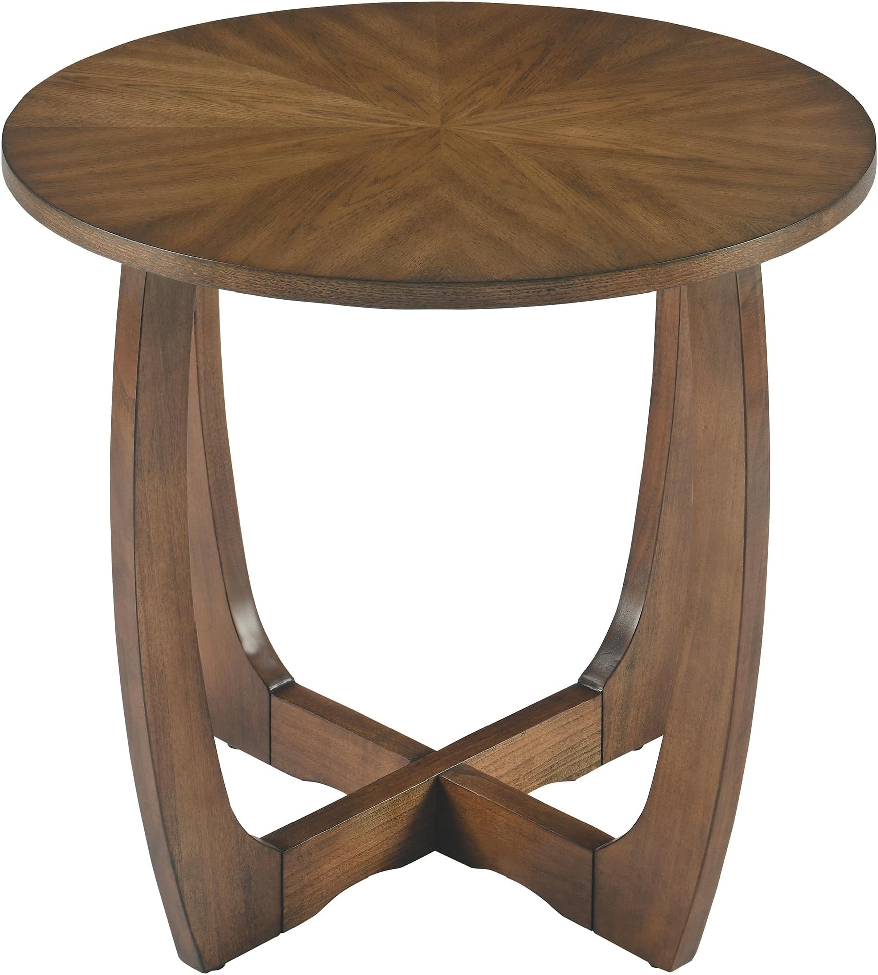 Amazon.com: Solid Wood Round End Table with Splicing Top, Farmhouse ...