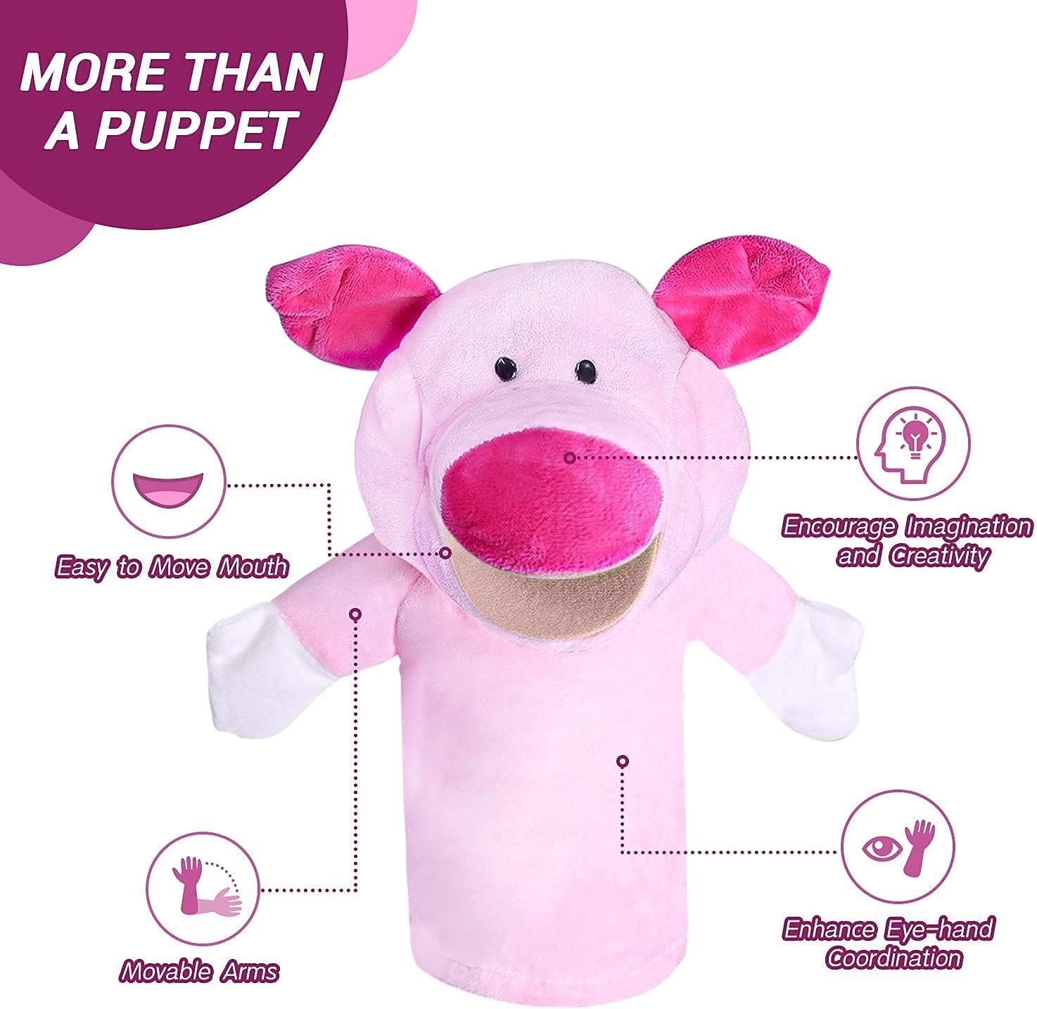 Animal Hand Puppets Gift Box Farm Theme Puppets Toys Set Puppet Theatre ...