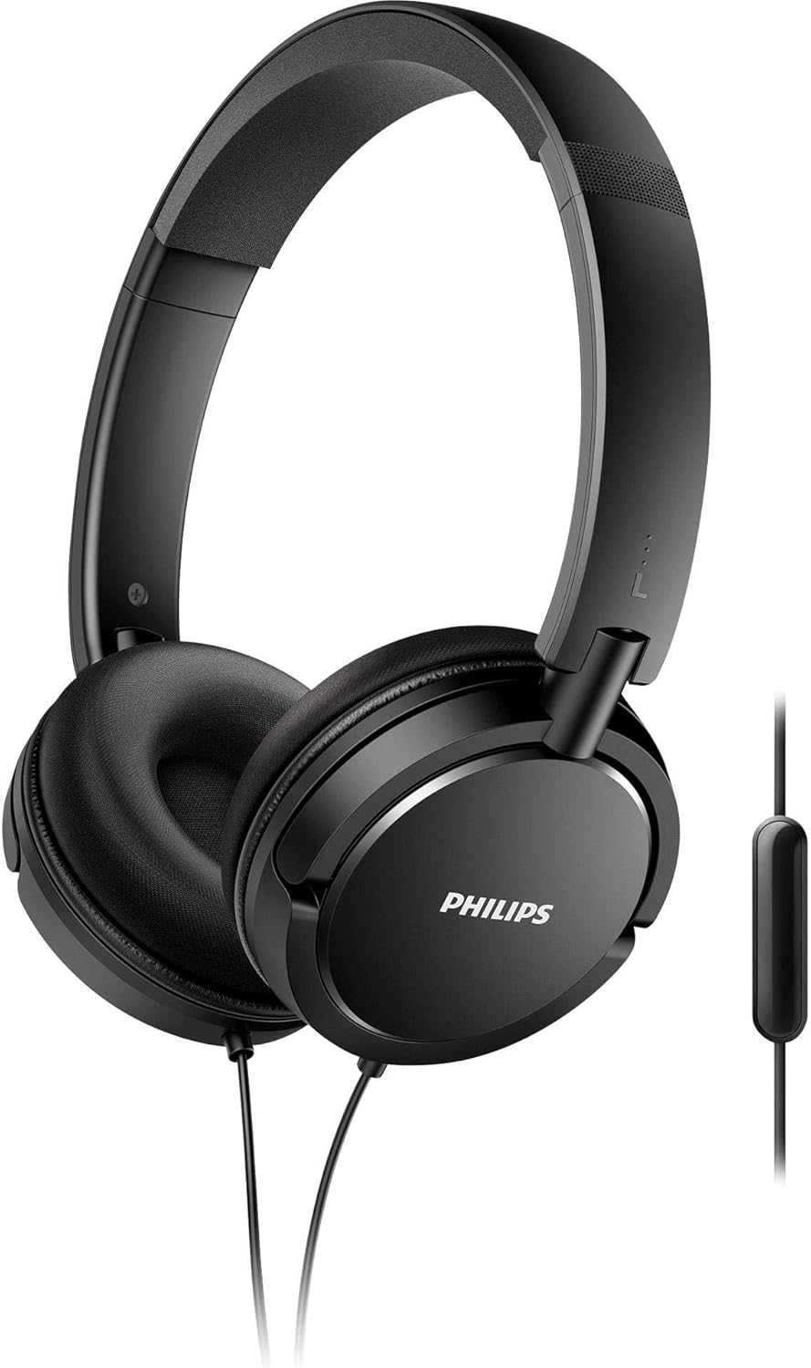 Philips Over-Ear Wired Headphones with Microphone, Stereo Sound, Corded ...