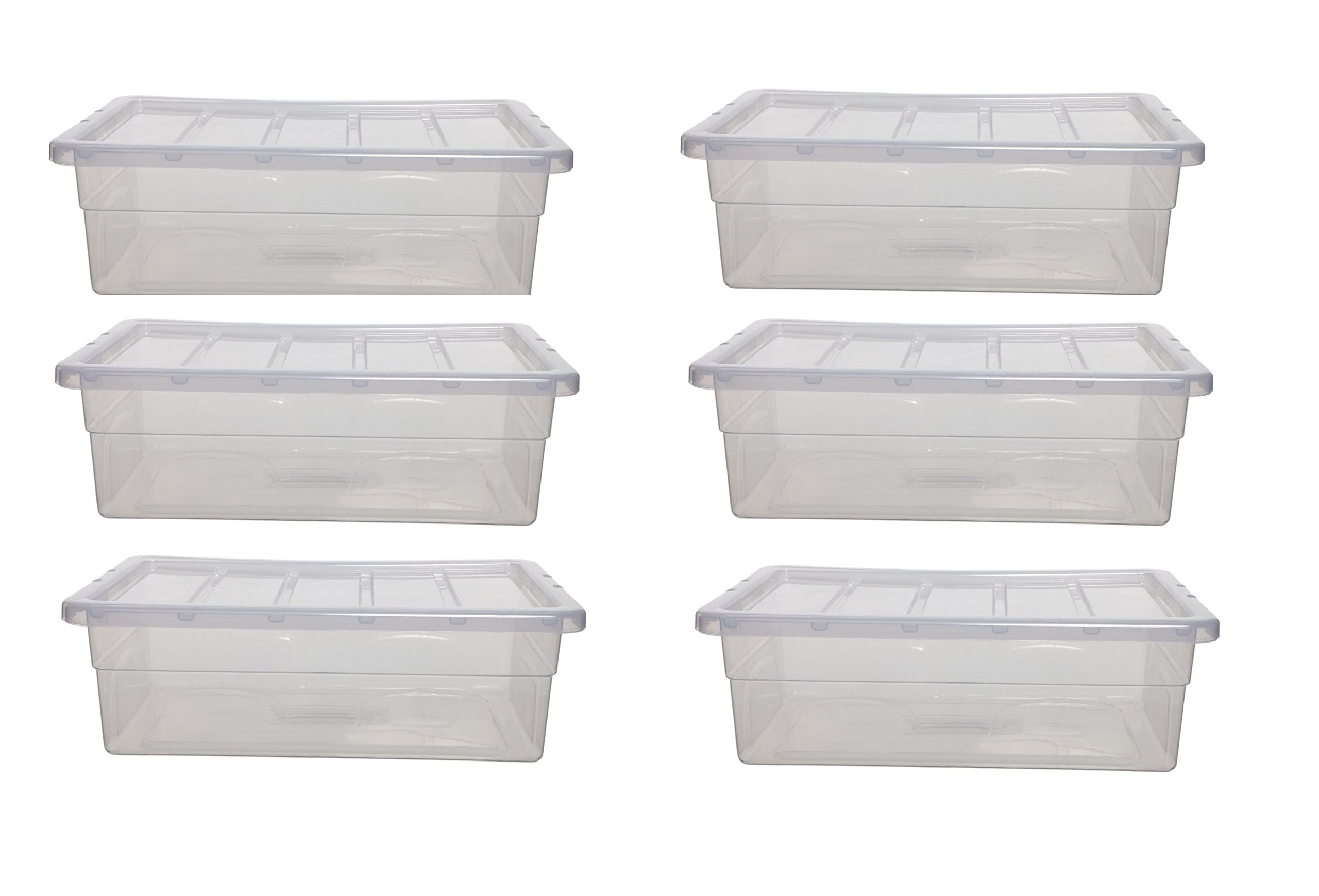 56cm Spacemaster Mini Clear 27 Litre Storage Box with Lid - 56 x 39 x ...