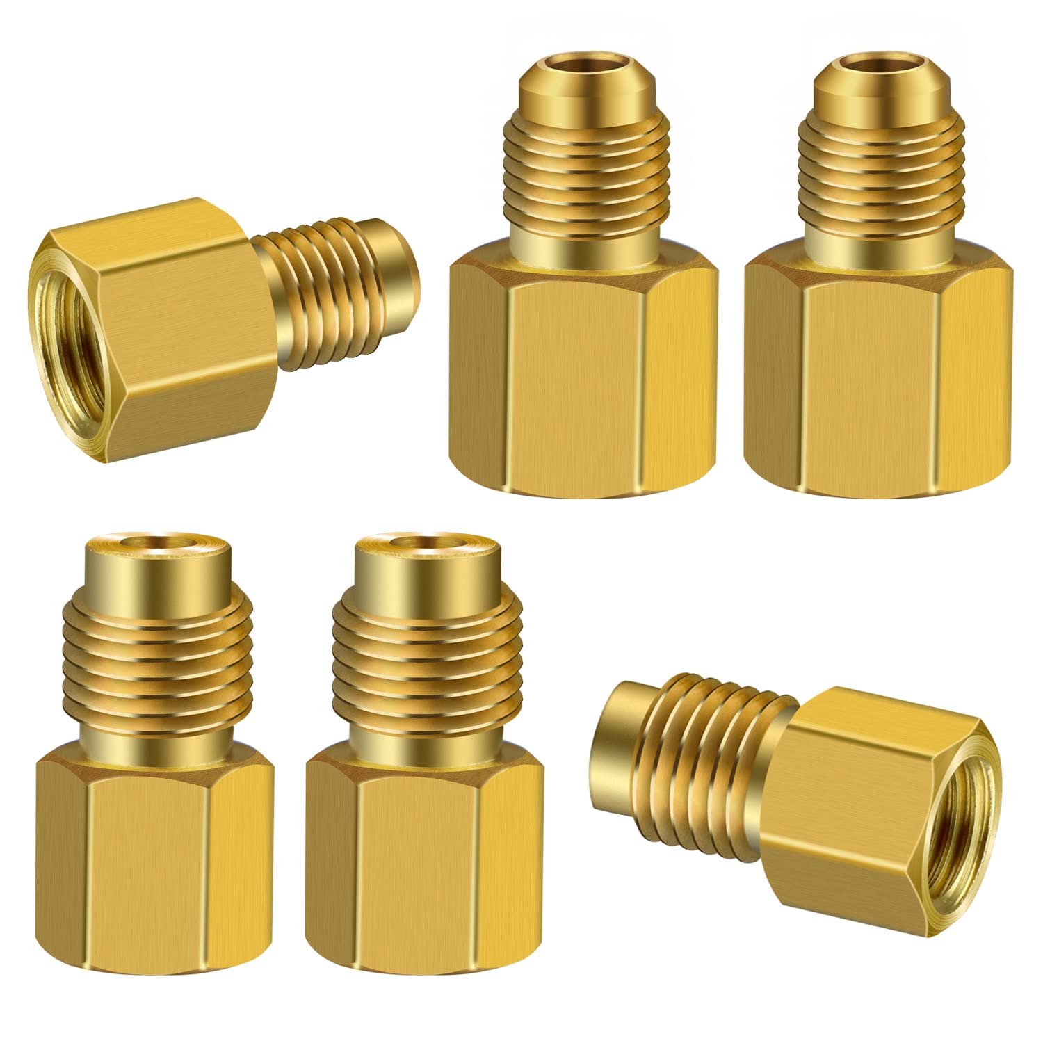 6 Pieces 6015 R134A Brass Refrigerant Tank Adapter to R12 Fitting ...