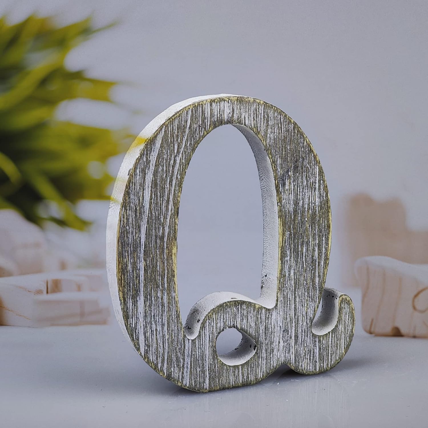Amazon.com: WOODOUNAI 4 Inch Wood Letters Unfinished Rustic Wood ...