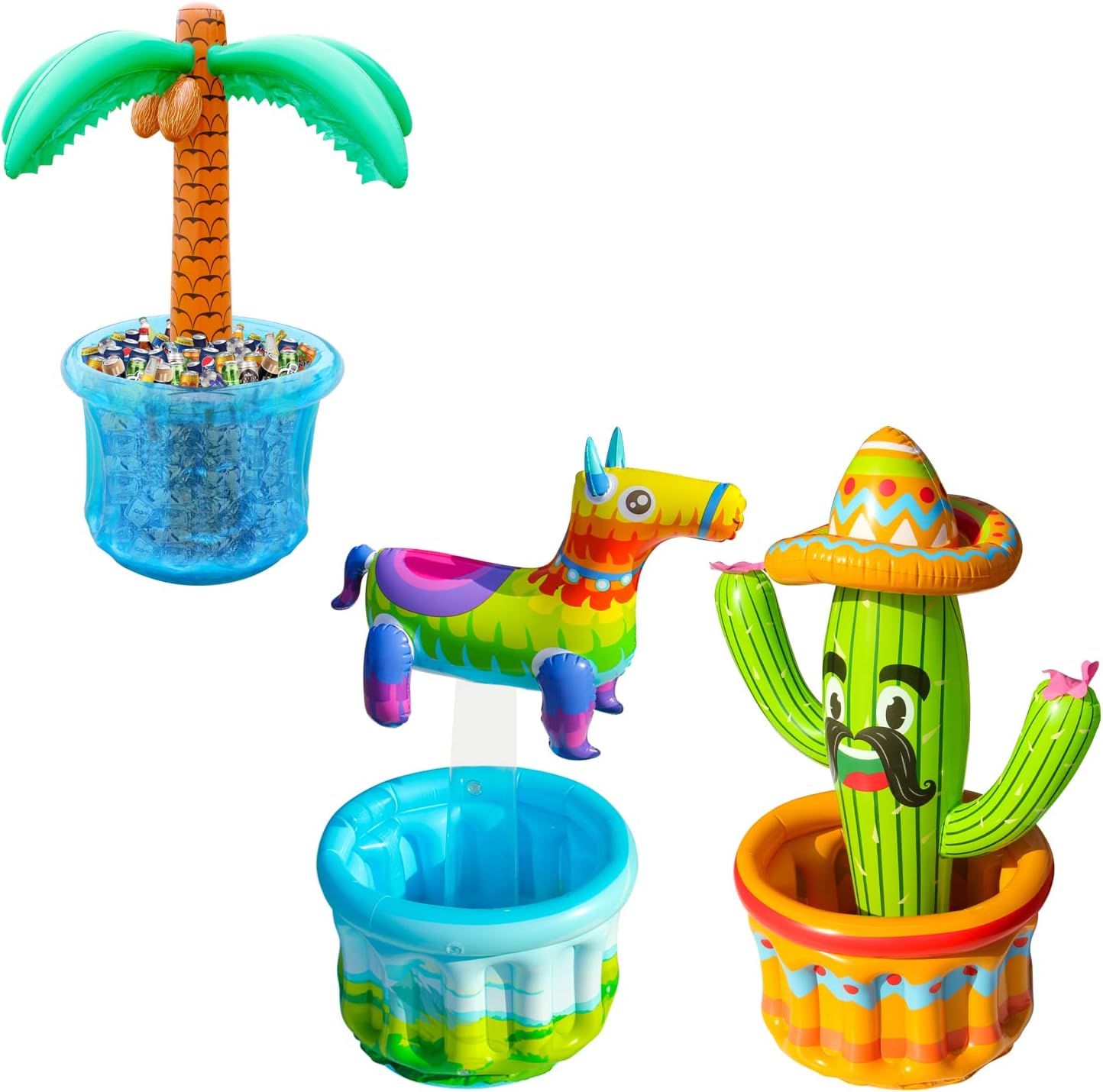 Amazon.com: PARENTSWELL 63”Inflatable Palm Tree Cooler & 2 pack Cactus ...