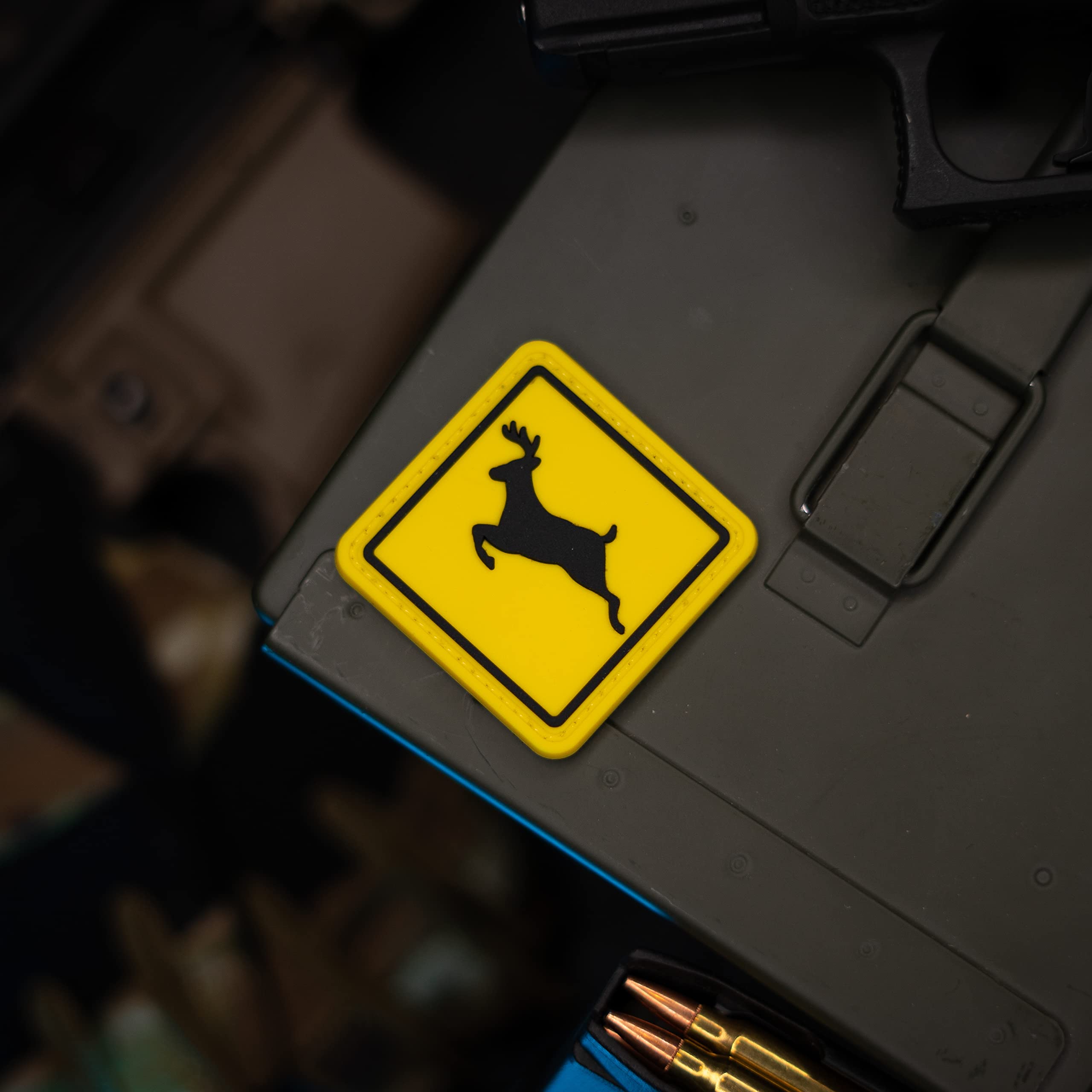 Amazon.com: Deer Crossing PVC Rubber Morale Patch, Hook Backed Morale ...