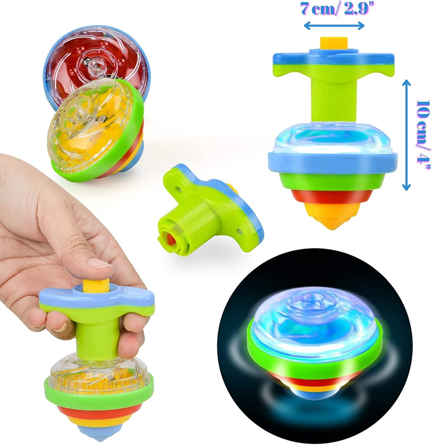 Riff Ruffle Goodie Gifts Classic Spinning Top for Kids, 12 Pack, UFO ...