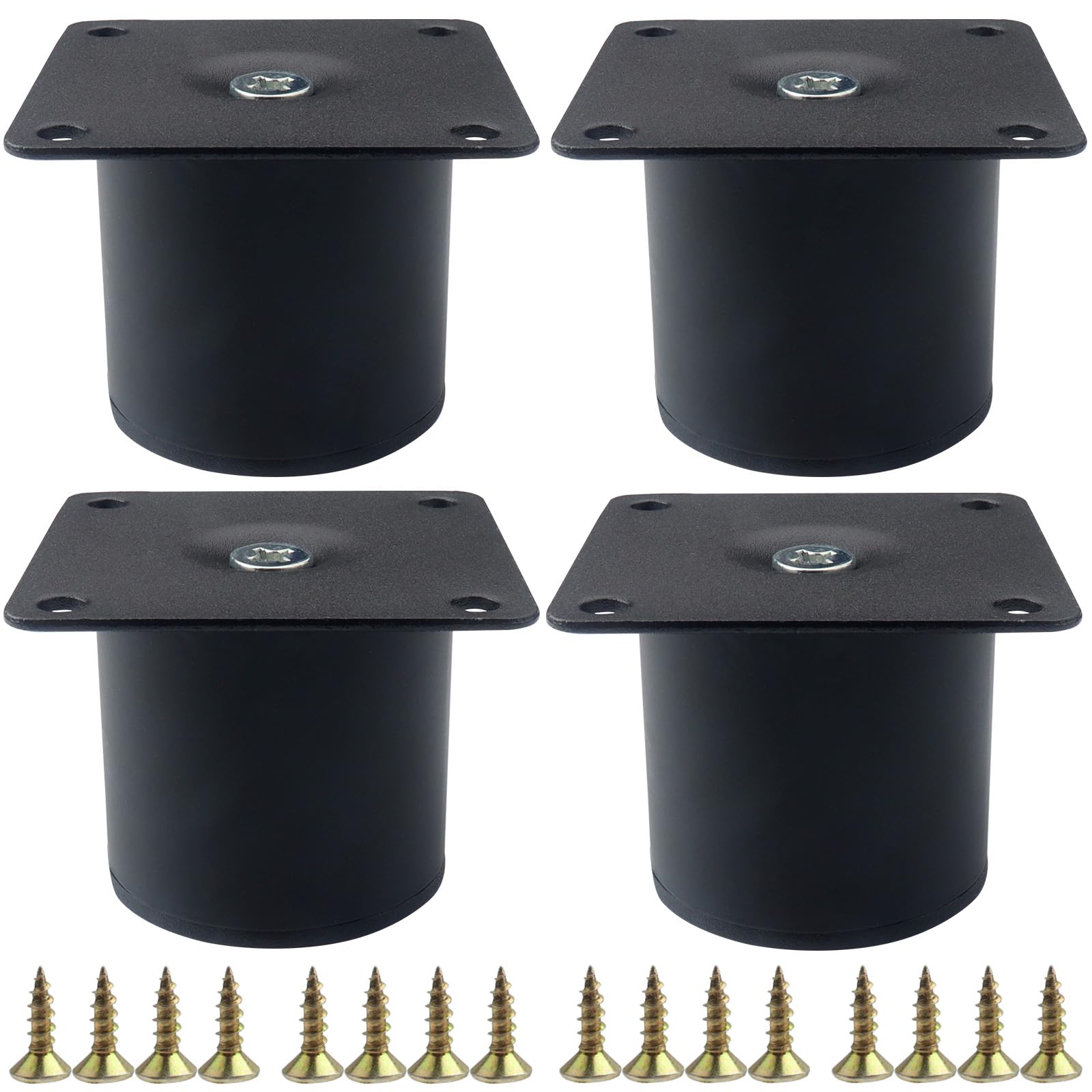 Roellgs furniture feet, round black metal sofa feet, cabinet feet with ...