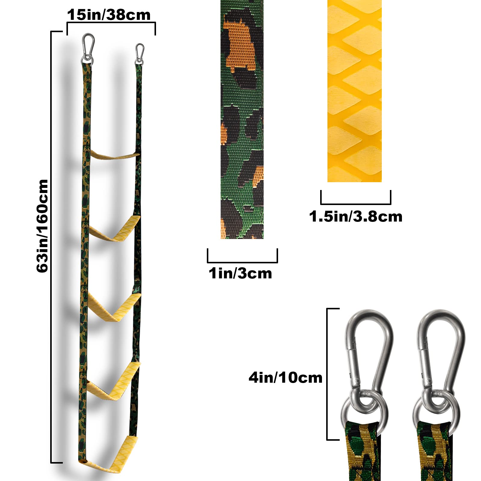 Snapklik.com : KXKZREN Boat Ladder 5 Steps Portable Rope Boarding ...