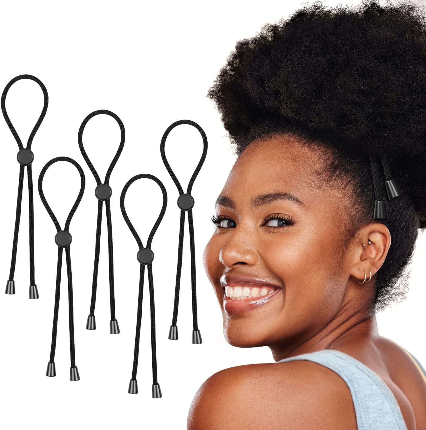 Amazon.com : Yuest 5Pcs Adjustable Hair Tie Puff Cuff Curly Hair ...