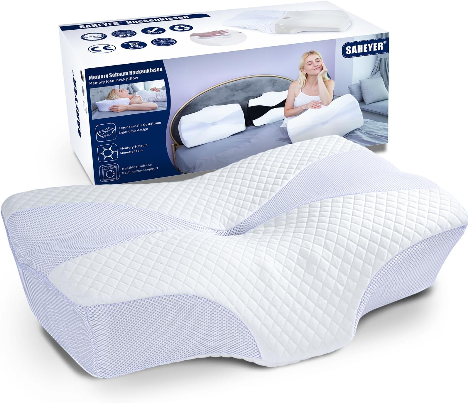 Derila Oreiller Mémoire de Forme Ergonomique Cervical l'oreiller (Pack ...