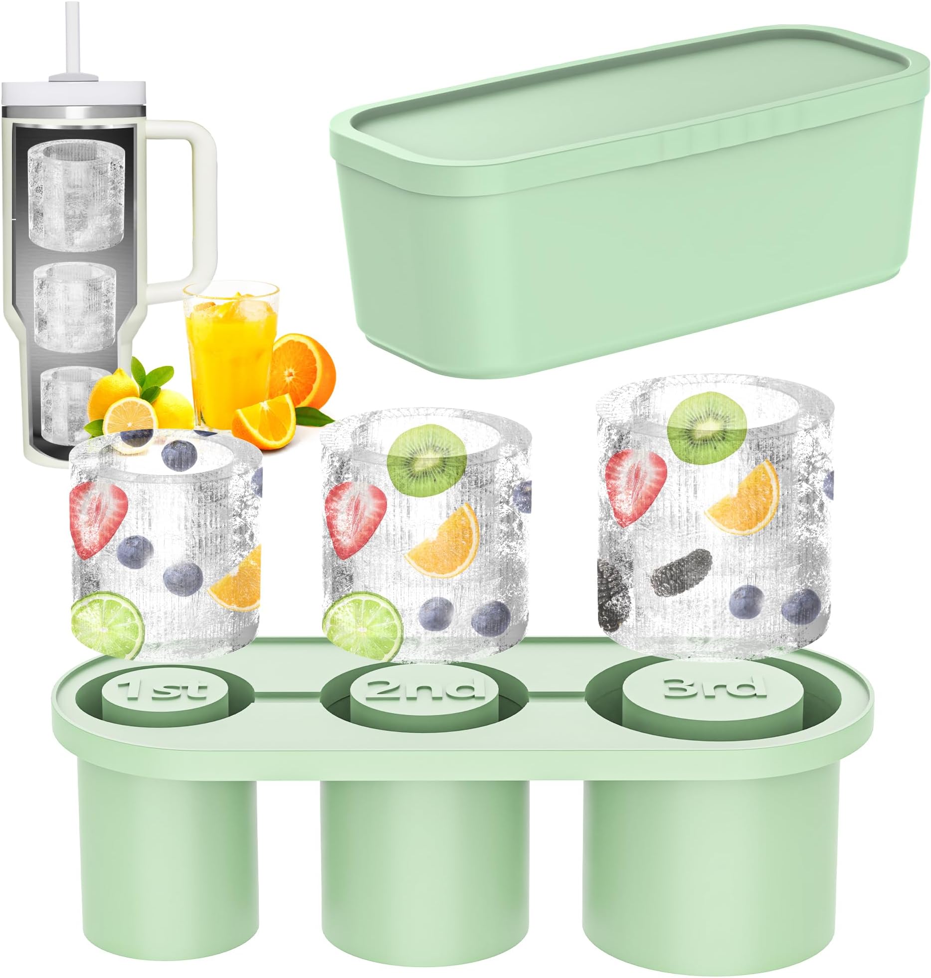 Amazon.com: Fzzhmxxy Upgrade Silicone Ice Cube Tray Compatible with ...