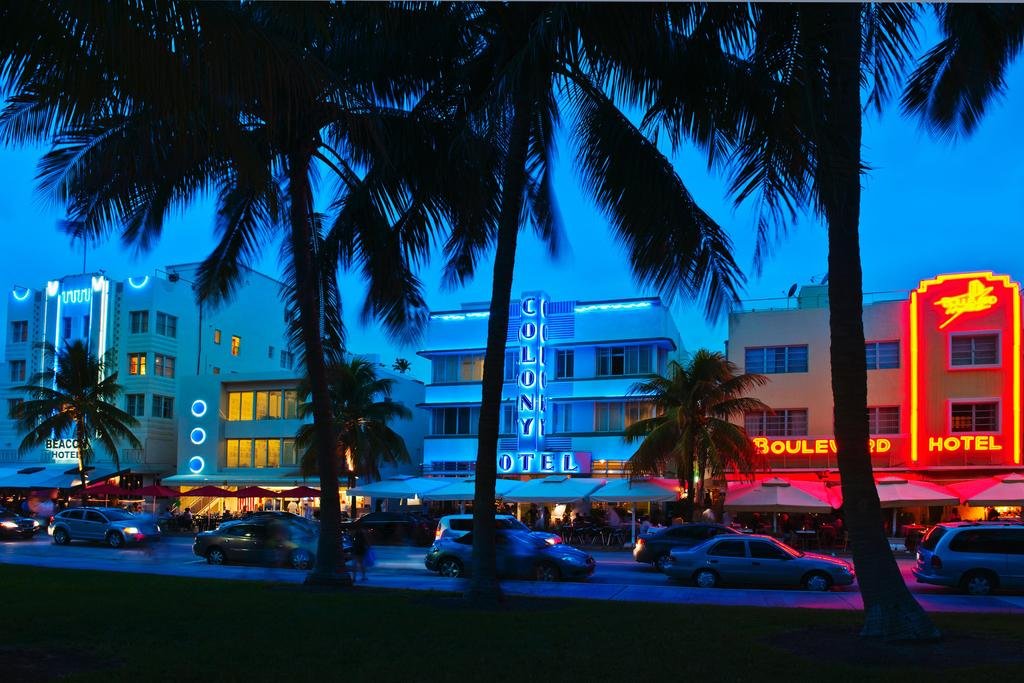 Amazon.com: Ocean Drive at Night South Beach Miami Florida Photo ...