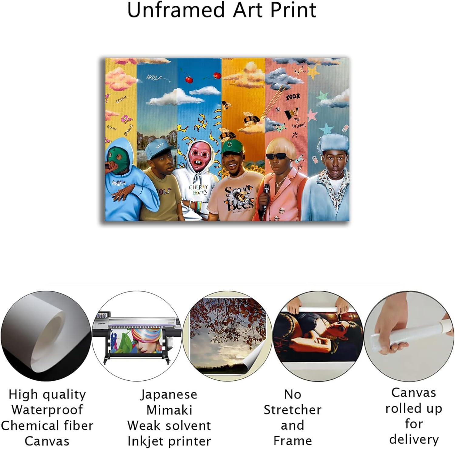 Póster impreso en lienzo con diseño del rapero Tyler The Creator 2022 ...